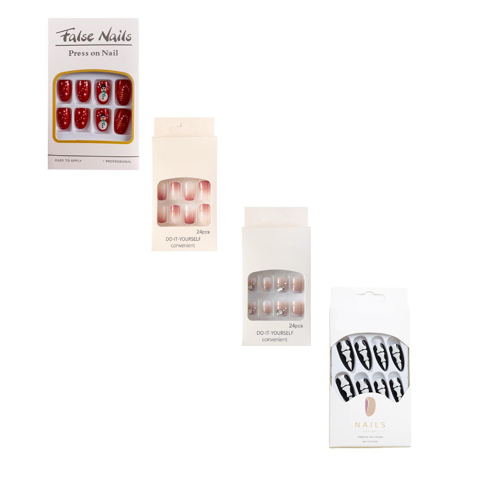 Zhuoting Long Full Cover Nails on Nail Display Holder on Nails Clear ...