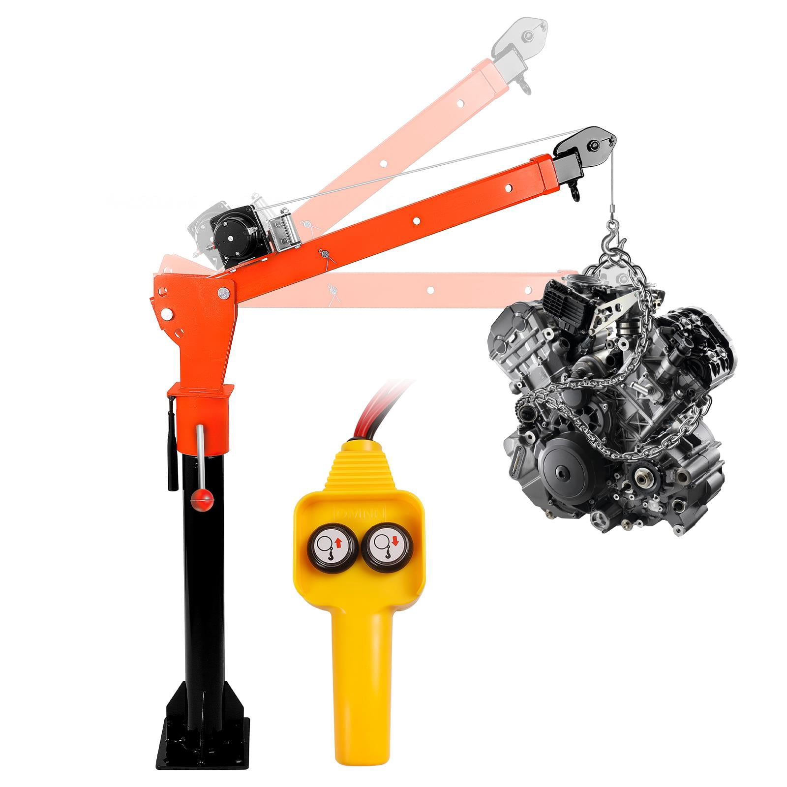 Zhuotong1100 LBS Truck Mounted Crane with 2000 LBS 12V Electric Winch ...