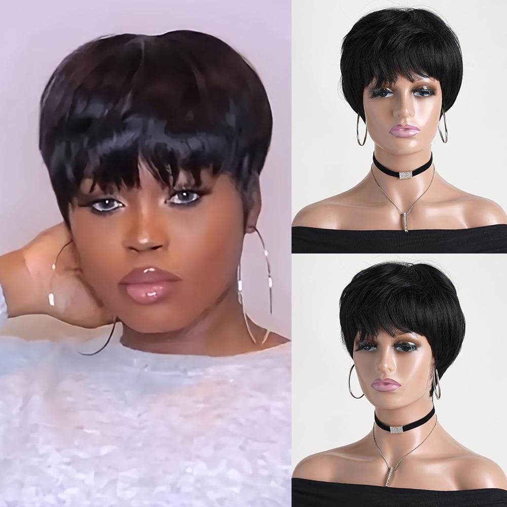 Zhushang Women's Fashionable Slightly Curly Short Hair Wig - High ...