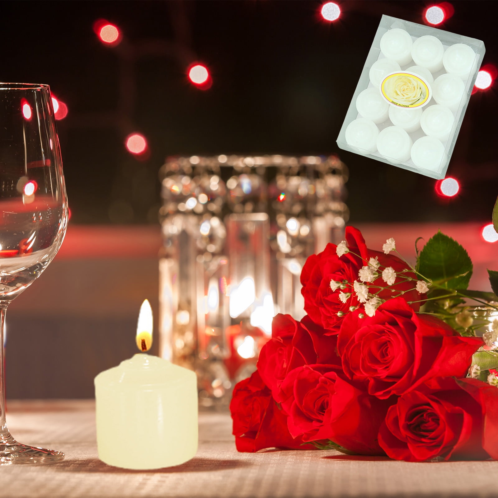 ZhyrZng 12 Pcs Tobacco Candle Floating Tea Lights Wedding Party Candle ...