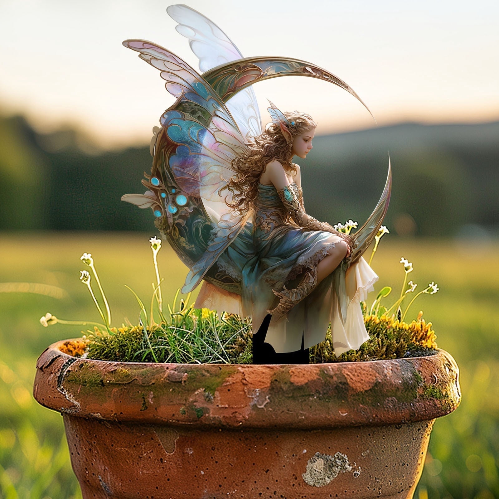 ZhyrZng Bohemian Fairy Flower Pot Decoration, Flower Fairy Pot ...
