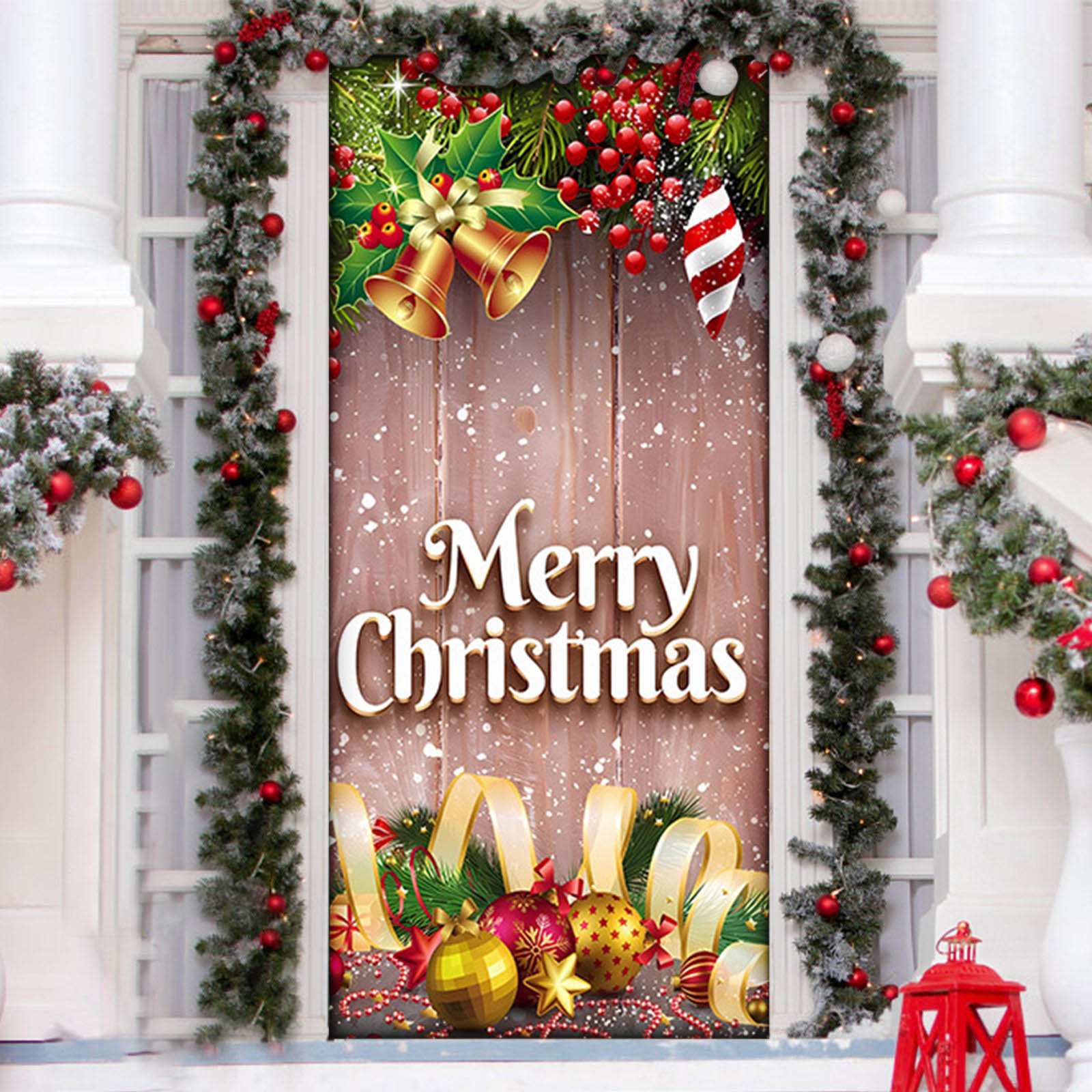 ZhyrZng Christmas Door Cover Decoration, Christmas Background Banner ...