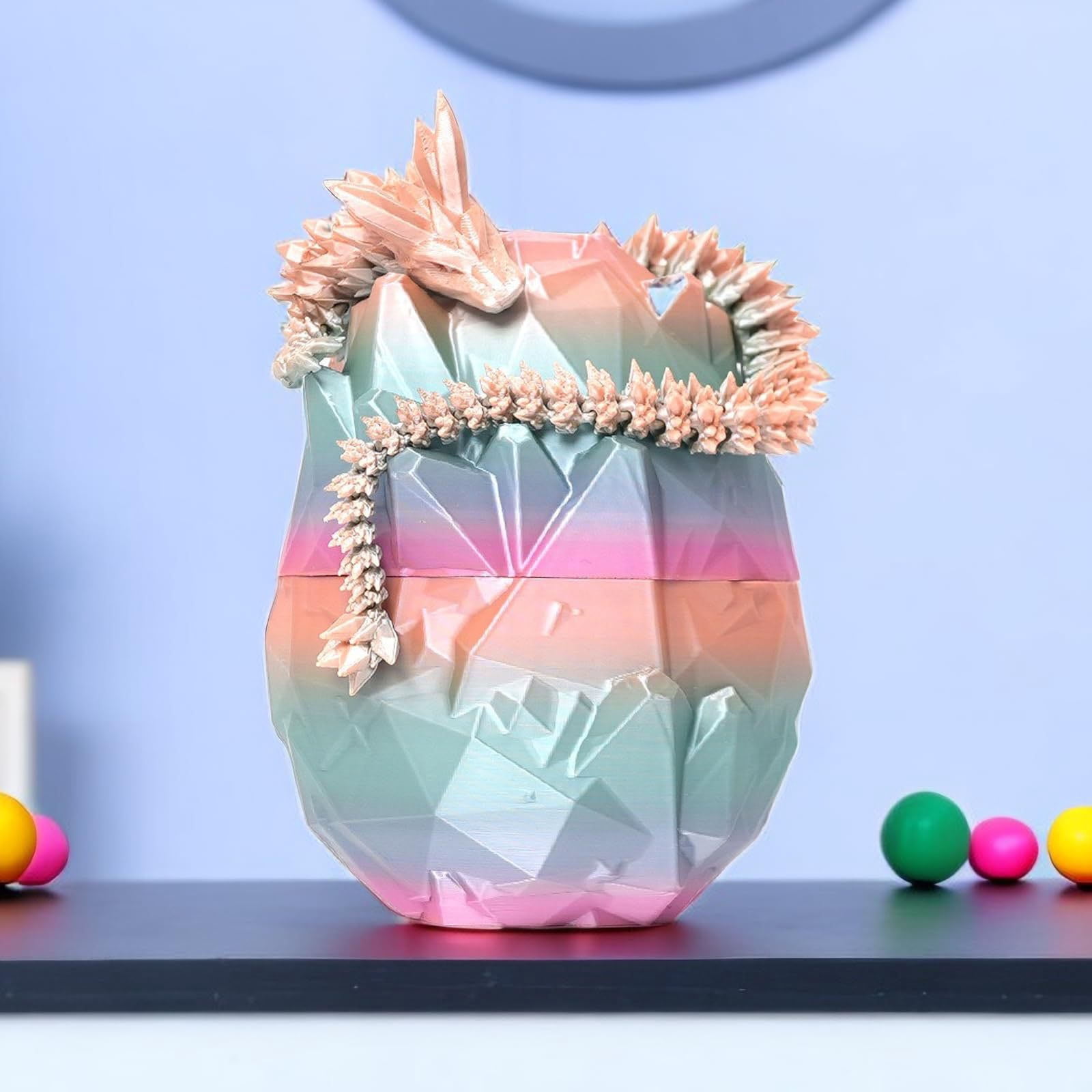 ZhyrZng Colorful 3D Printed Dragon Eggs with Dragon Inside, Mini ...