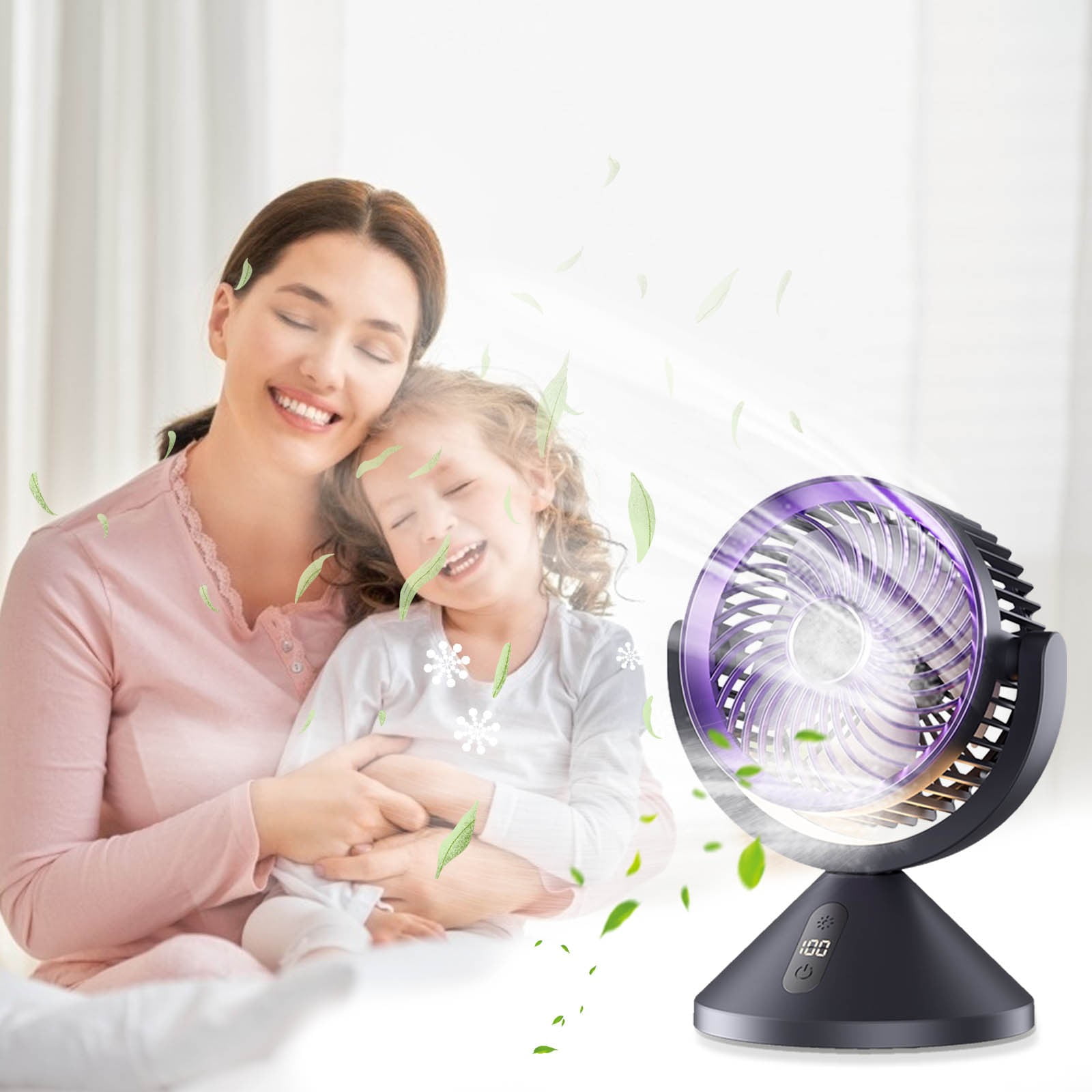 ZhyrZng Digital Display Circulating Fan Desktop Vertical 100 Speed ...