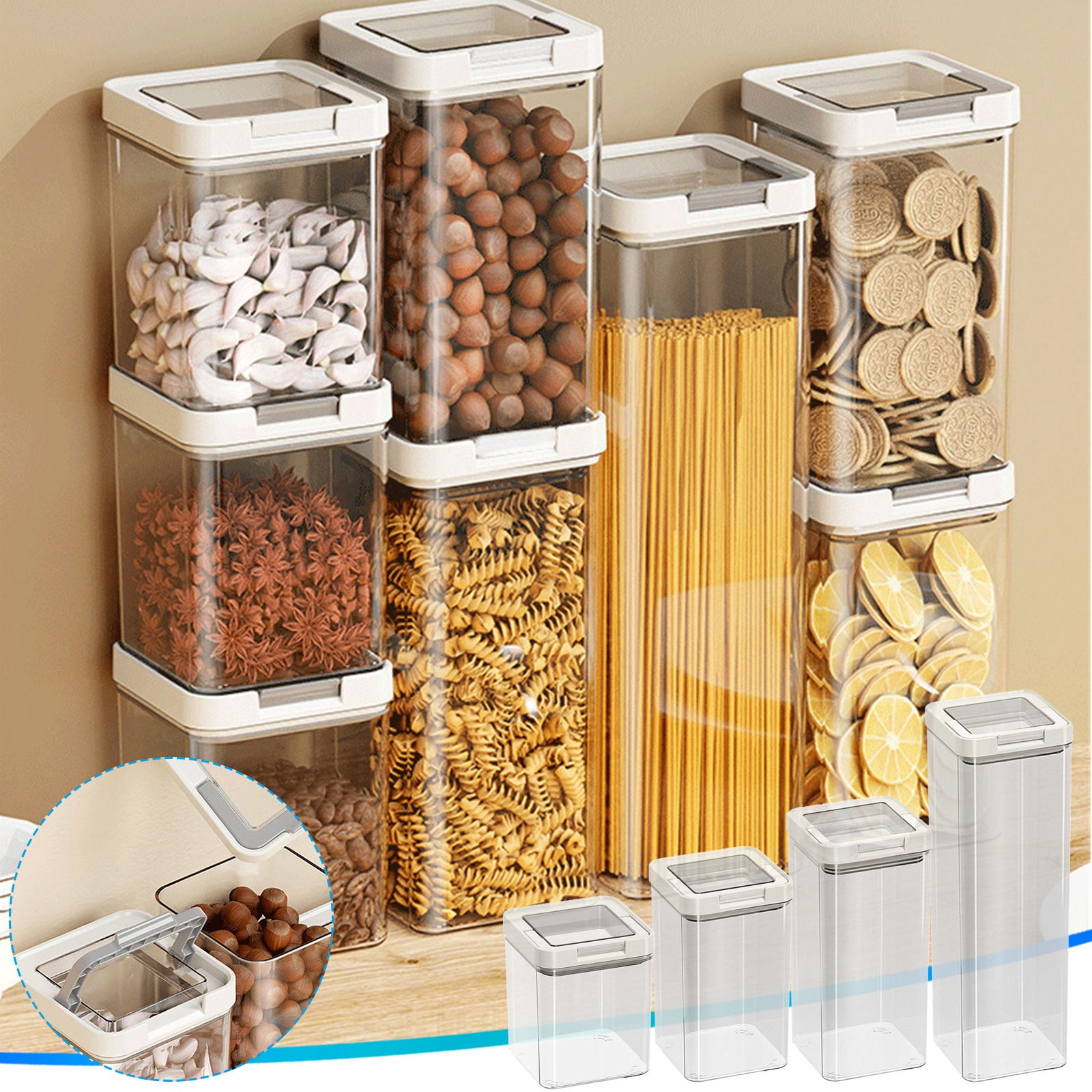 ZhyrZng Food Grade Kitchen Grain Jars Boxes Transparent Visual Storage ...