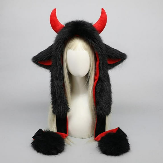 ZhyrZng Fuzzy Hat Furry Head | Cute Anime Peripheral Yak Ear Protection ...