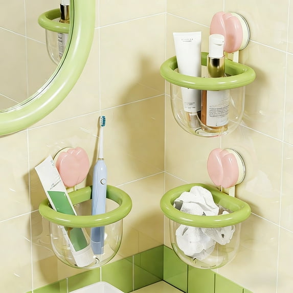 ZhyrZng No-Drill Wall Mount Storage Shelf - Suction Storage Tulip Box ...