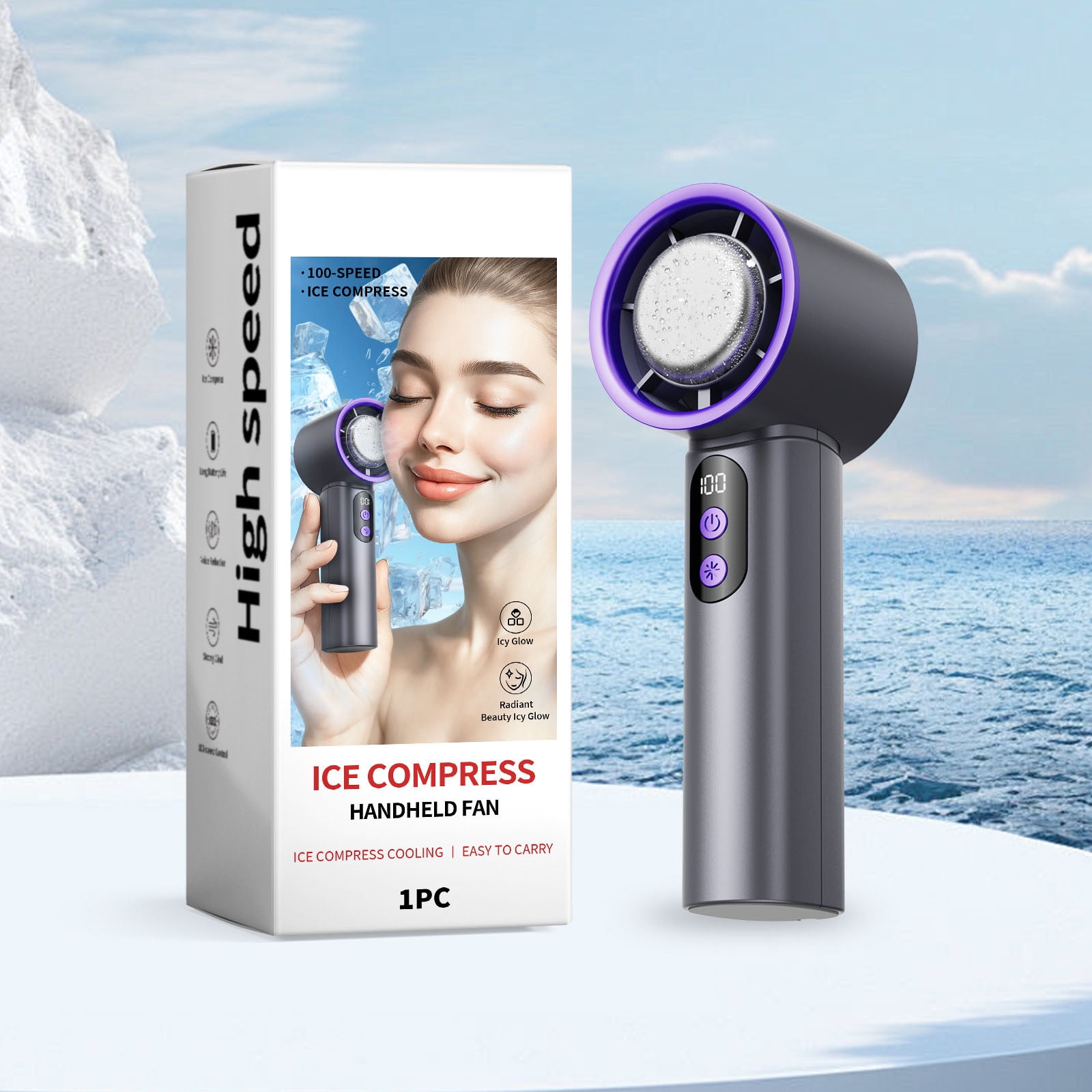 ZhyrZng Semiconductor Ice Pack Refrigeration Fan Handheld Portable ...