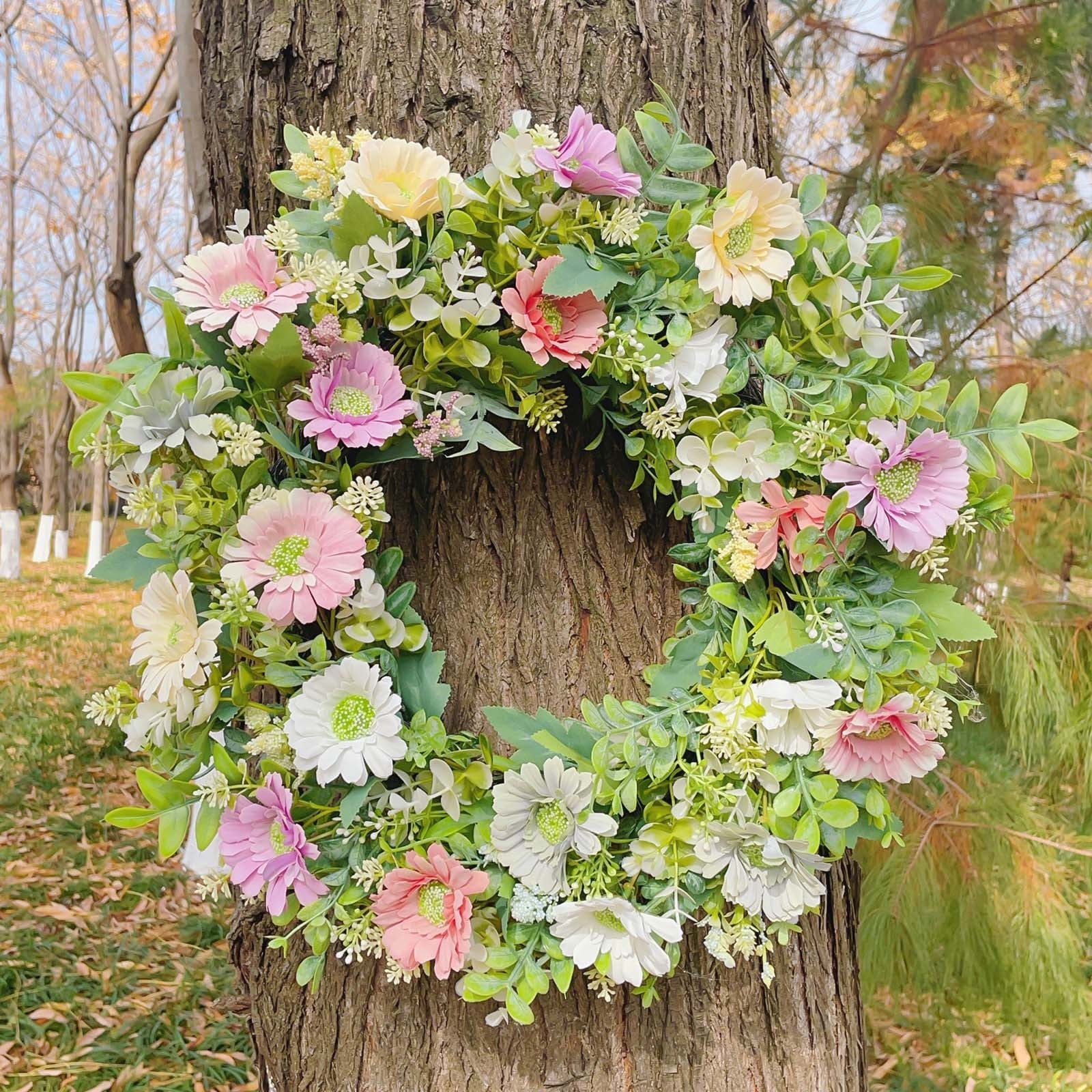 ZhyrZng Spring Wreath Floral Wreath | Artificial Summer Spring Wreaths ...
