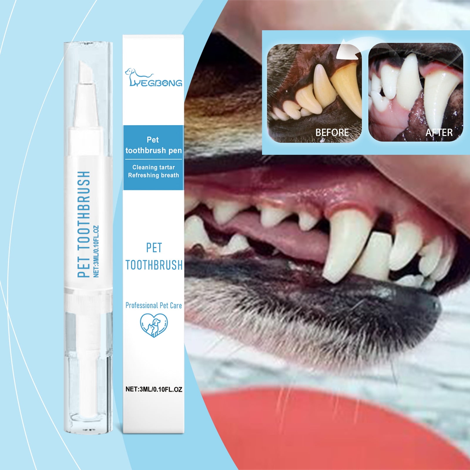 Zhyrzng Pet Toothbrush Pen Dog Teeth Cleaning Pen Pet Toothbrush For ...