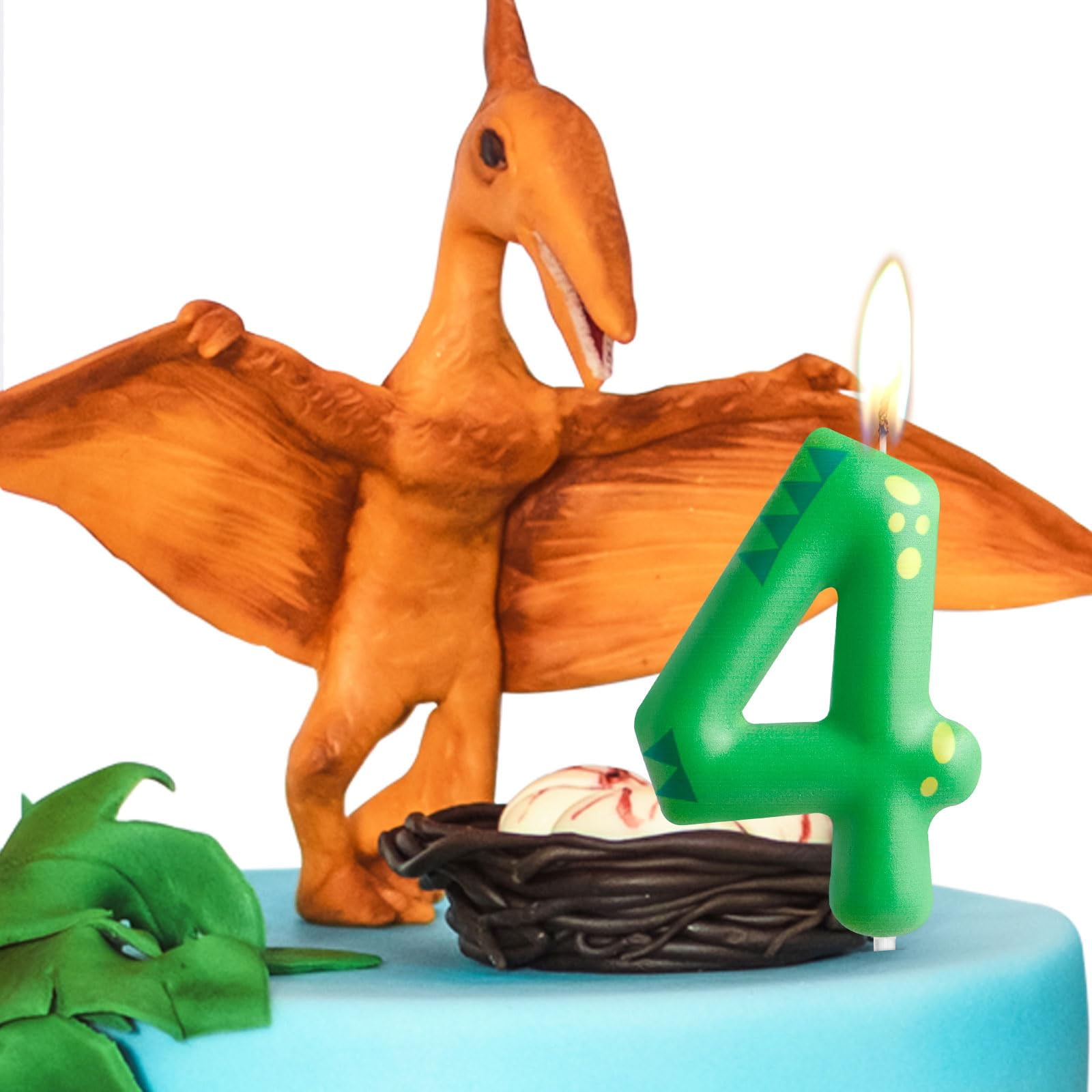 Zi Lan Green AJH3 Dinosaur Birthday Candle Print Dinosaur Birthday Cake ...