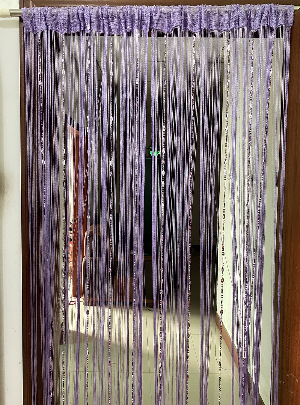 ZiDeTang Beaded Door Curtain Tassel Room Divider Curtain Color Purple ...