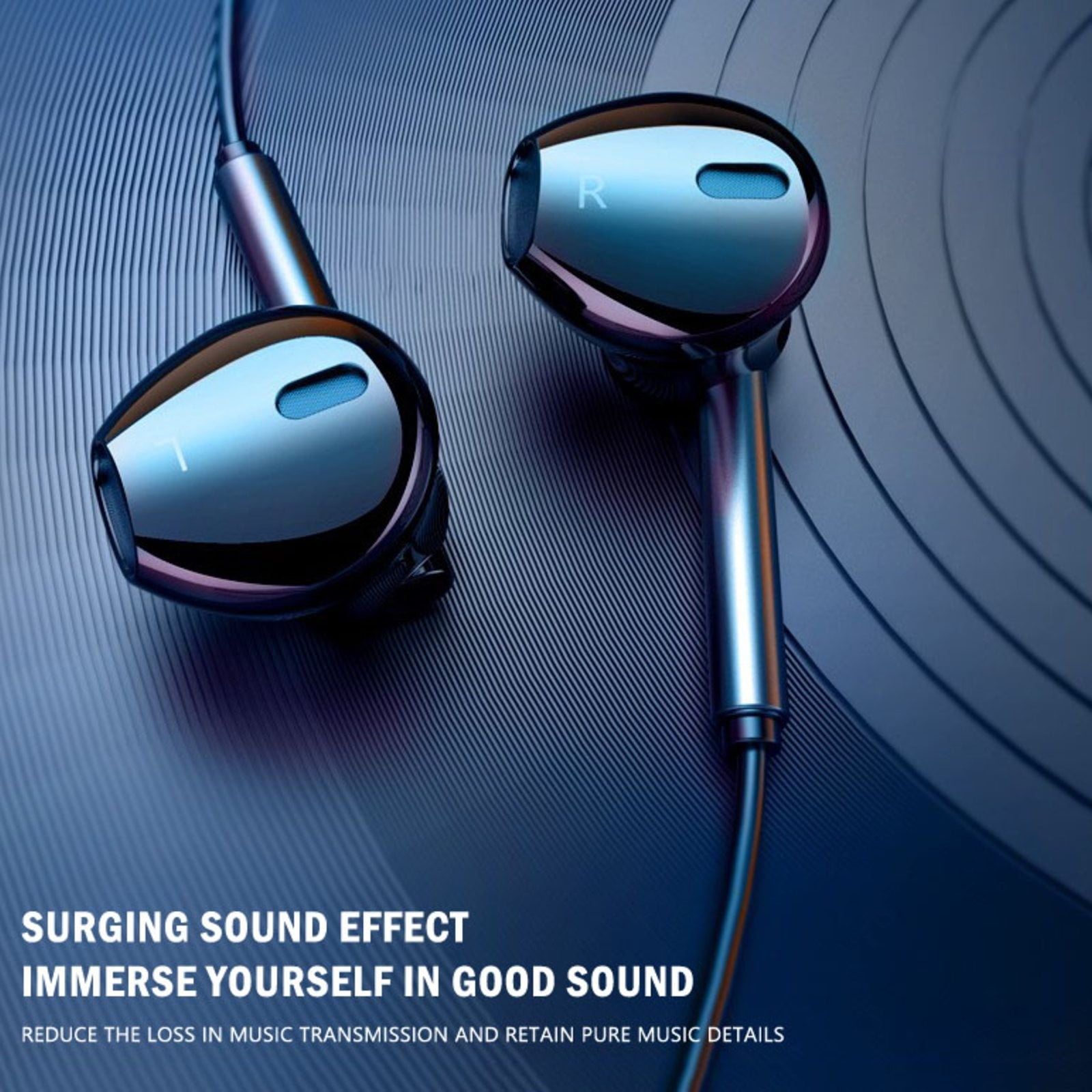 ZiSUGP 3.5mm In Ear Wired Headphones Subwoofer with Wheat Wire ...