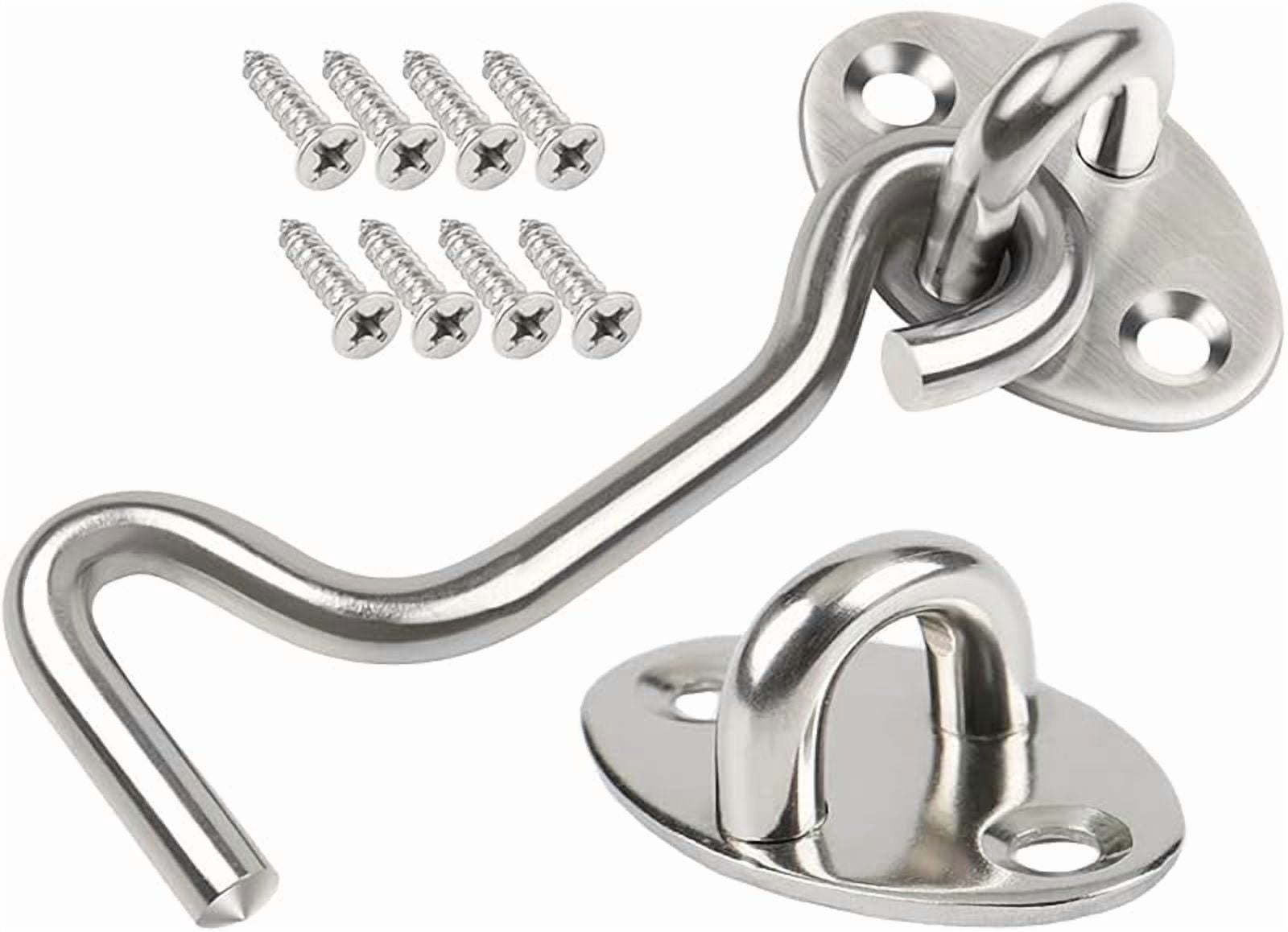 ZiYuya Hook and Eye Latch, Stainless Steel Door Hook, Hook and Eye ...