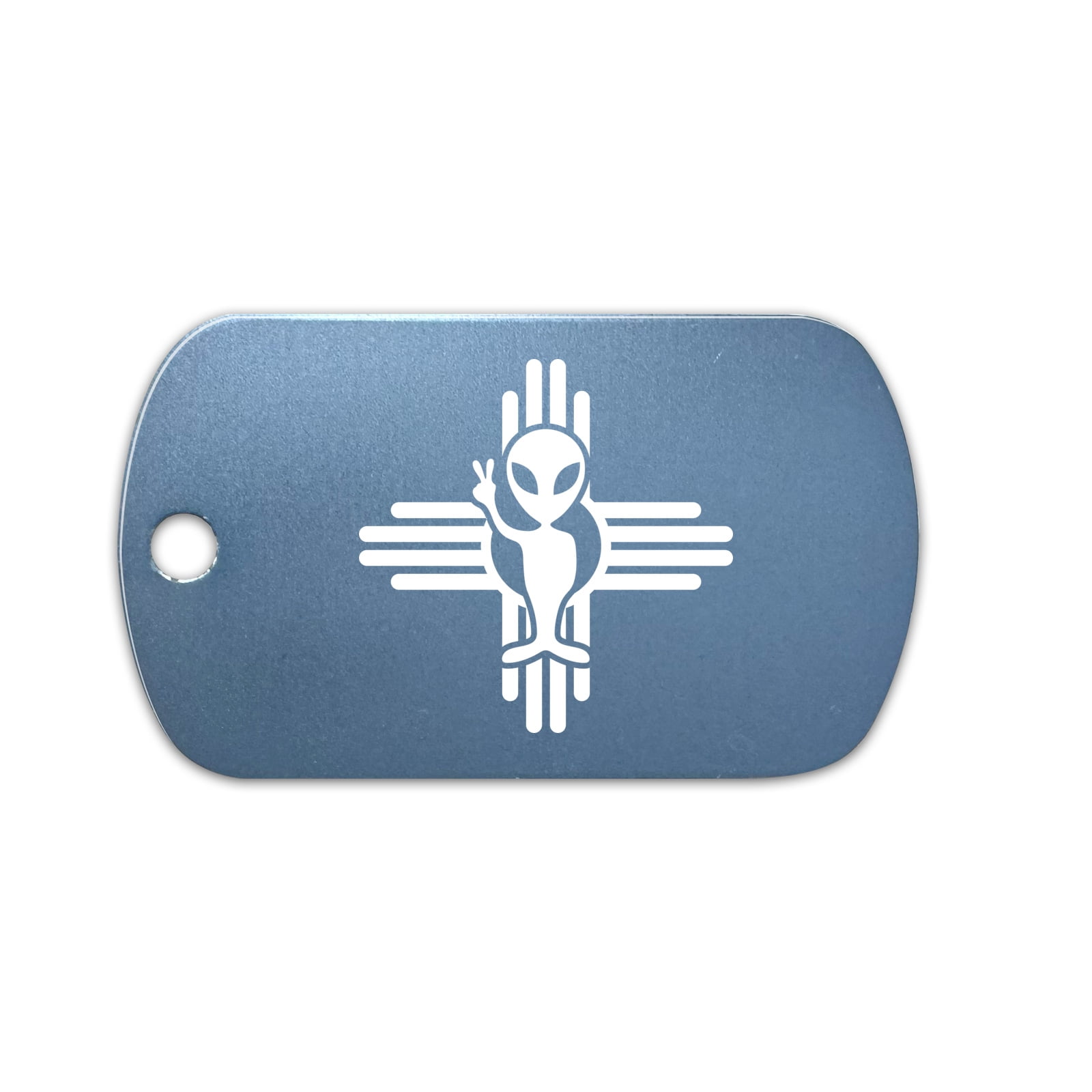 Zia Alien Symbol GI Dog Tag Aluminum Keychain new mexico nm state flag ...
