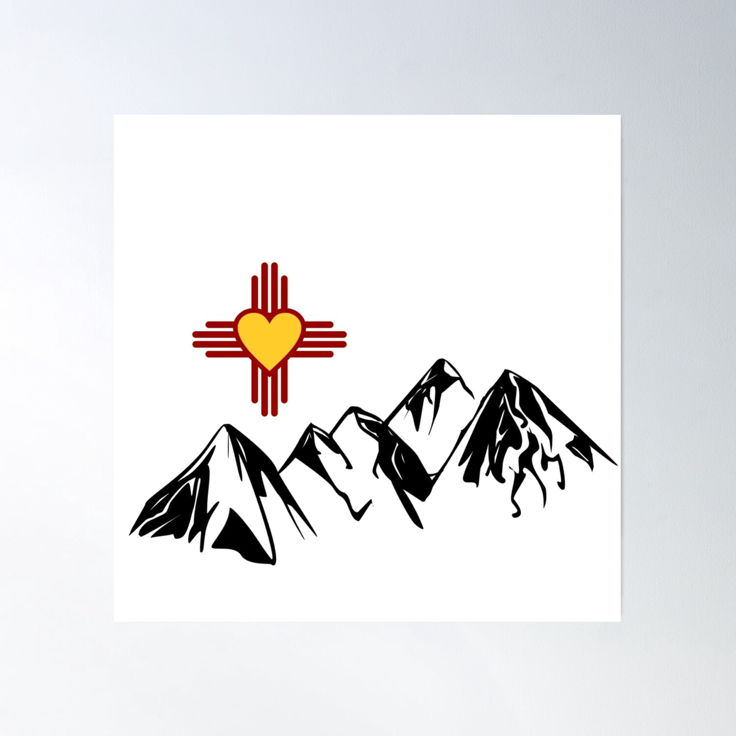 Zia Mountain / New Mexico Poster Wall Art, Modern Wall Decor, 16x16 ...