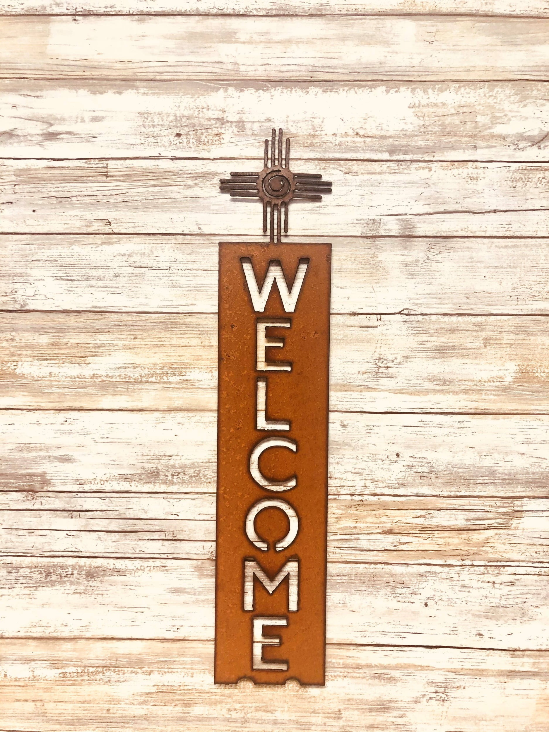 Zia with Swirl New Mexico Vertical Welcome Sign - Walmart.com