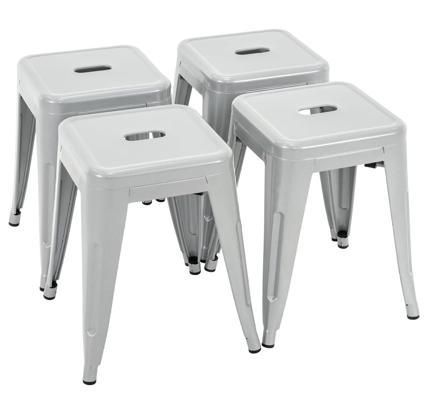 ZiaZbYinY 18 Inch Industrial Metal Stools Set of 4, Stackable Classroom ...