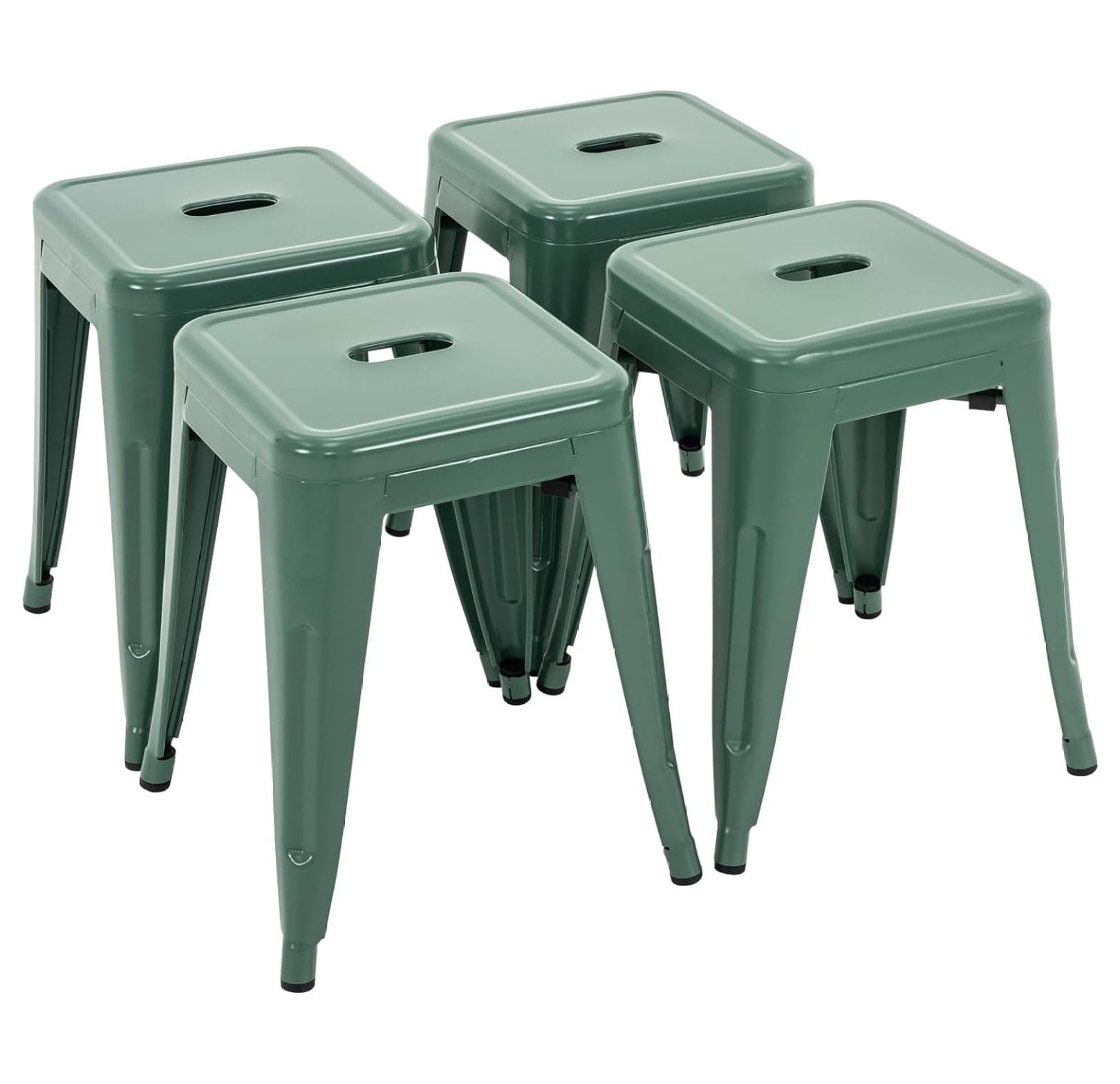 ZiaZbYinY 18 Inch Industrial Metal Stools Set of 4, Stackable Classroom ...