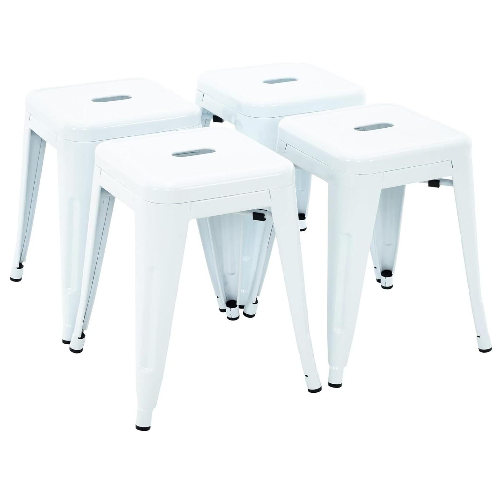 ZiaZbYinY 18 Inch Industrial Metal Stools Set of 4, Stackable Classroom ...