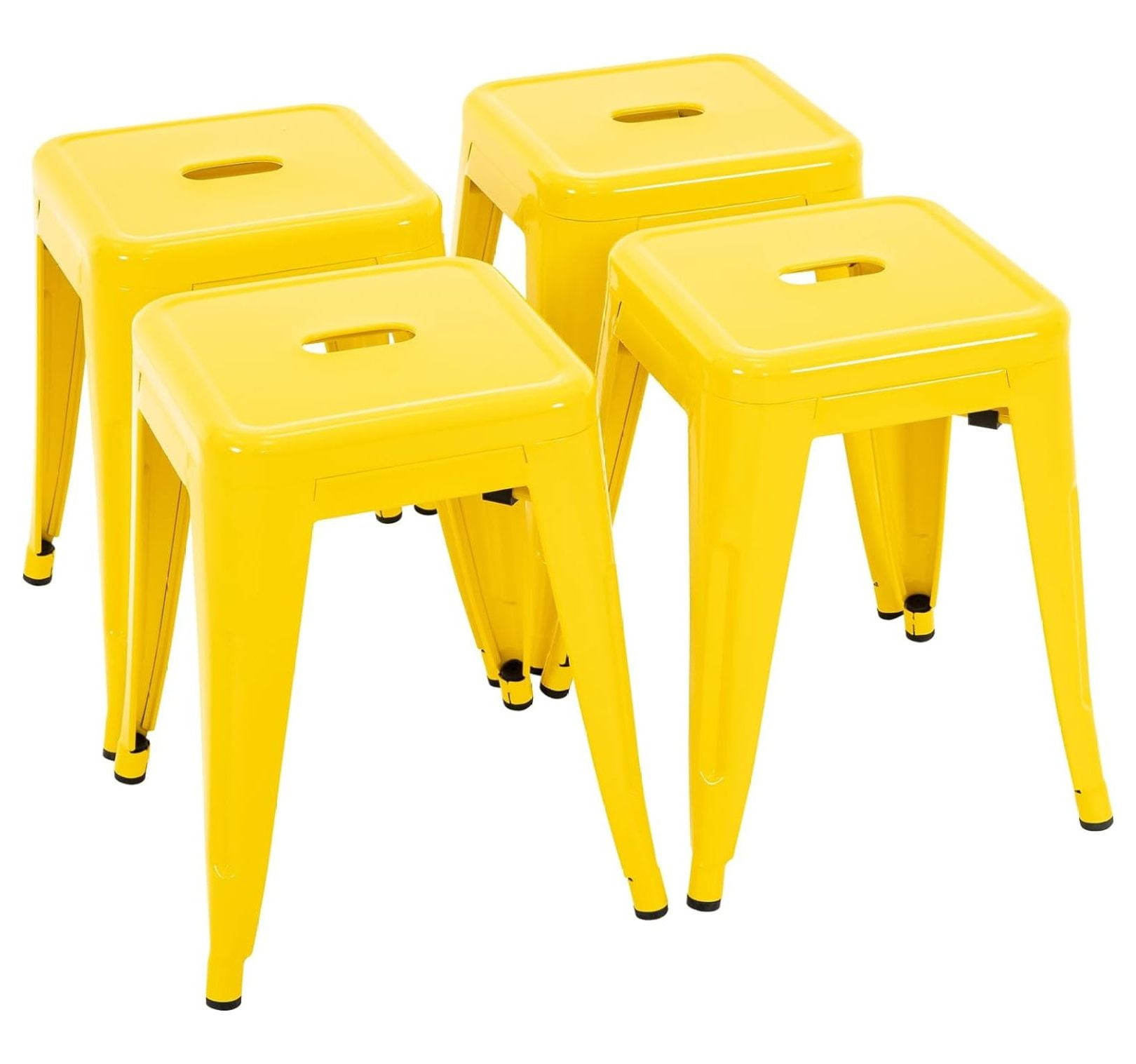 ZiaZbYinY 18 Inch Industrial Metal Stools Set of 4, Stackable Classroom ...