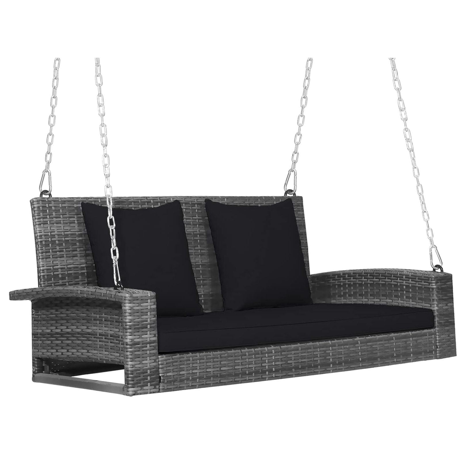 ZiaZbYinY Outdoor Porch Swing Bench, 2-Person Hanging Swing Bench with ...