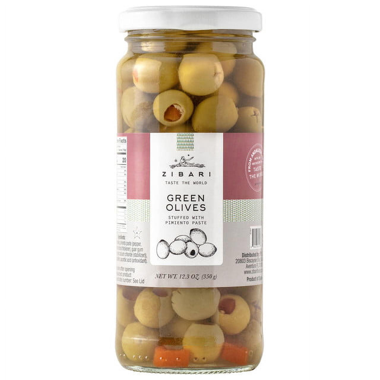 Zibari - Green Olives (Stuffed with Pimento Paste) - Manzanilla ...