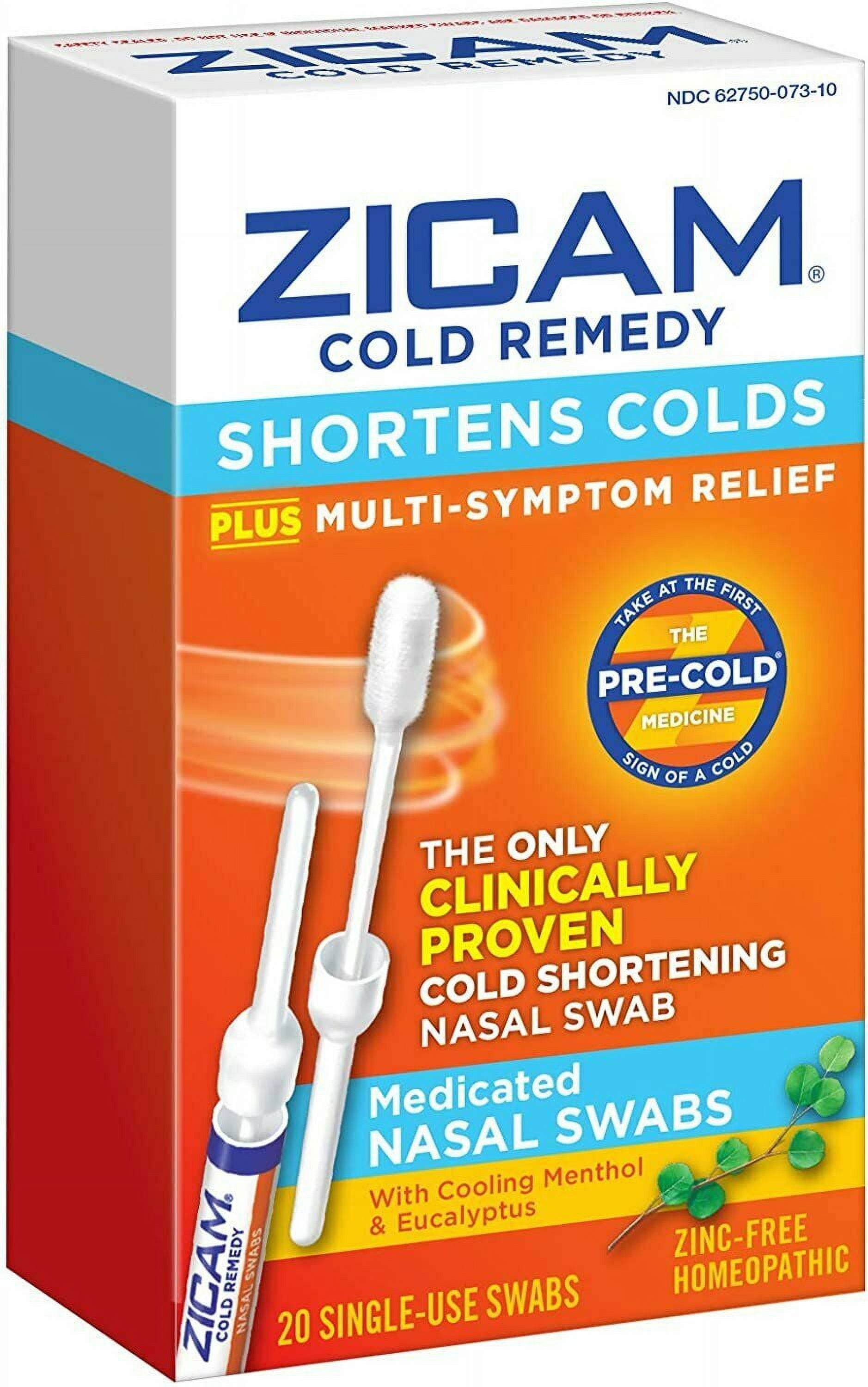 Zicam Cold Remedy Nasal Swabs 20 ea Pack of 3 - Walmart Business Supplies