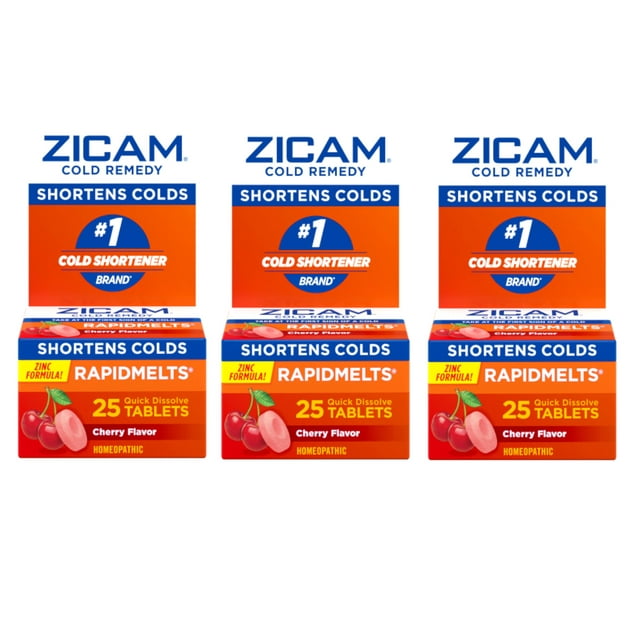 Zicam Cold Remedy RapidMelts, Cherry Flavor, Cough Relief Medicine, 25 ...