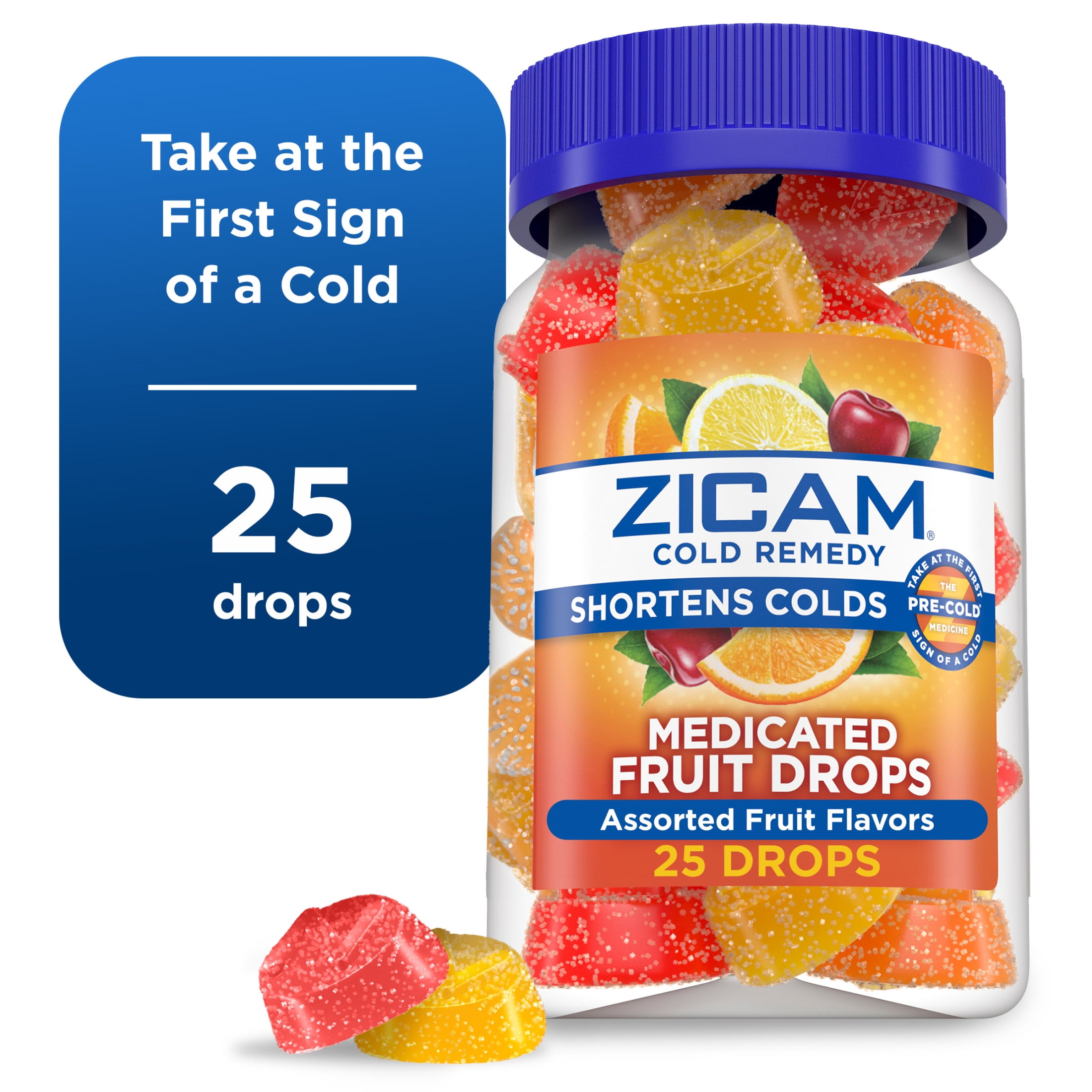 Zicam Cold Remedy Zinc Medicated Fruit Drops, Assorted, Homeopathic ...