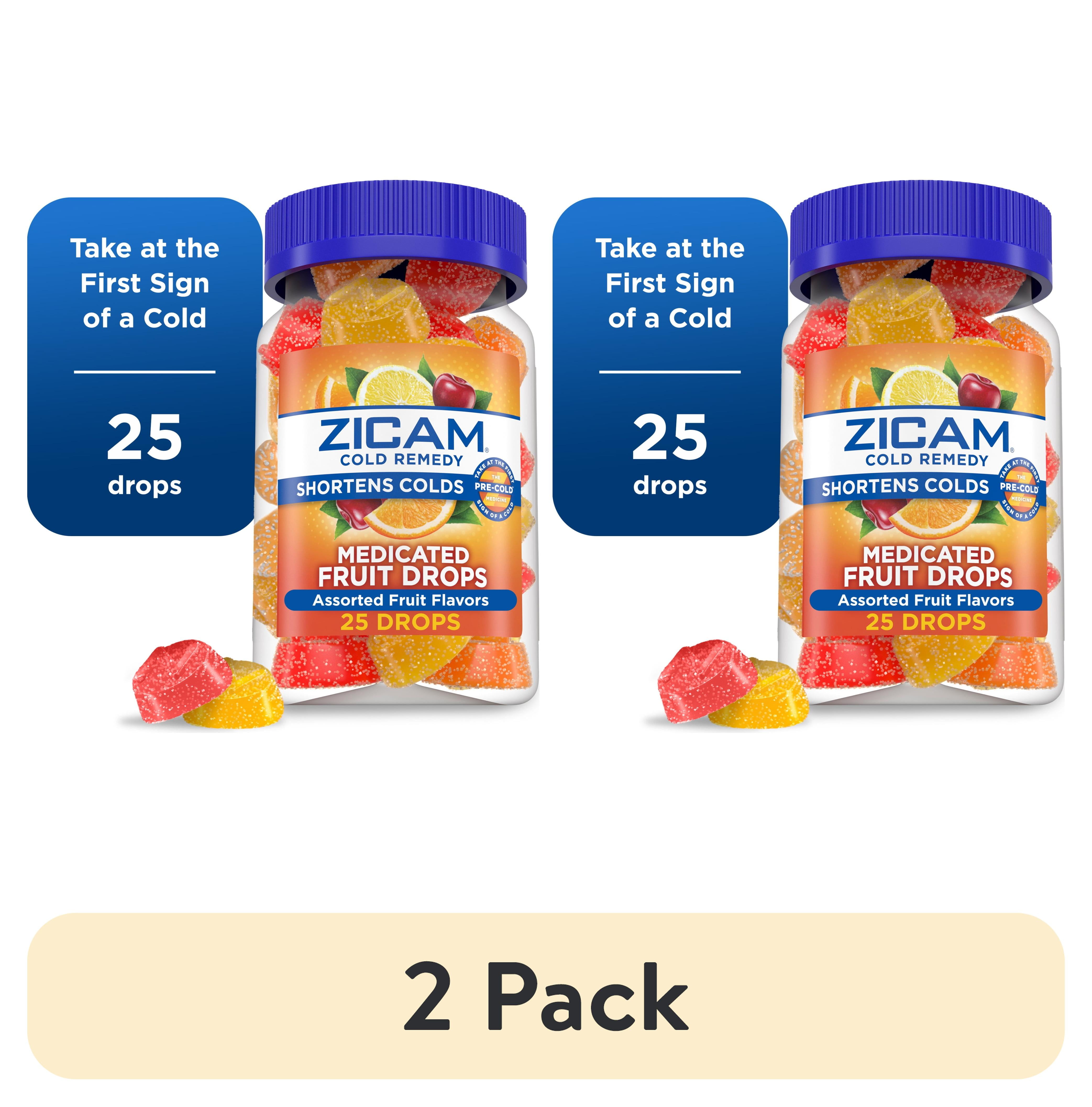 (2 pack) Zicam Cold Remedy Zinc Medicated Fruit Drops, Assorted ...