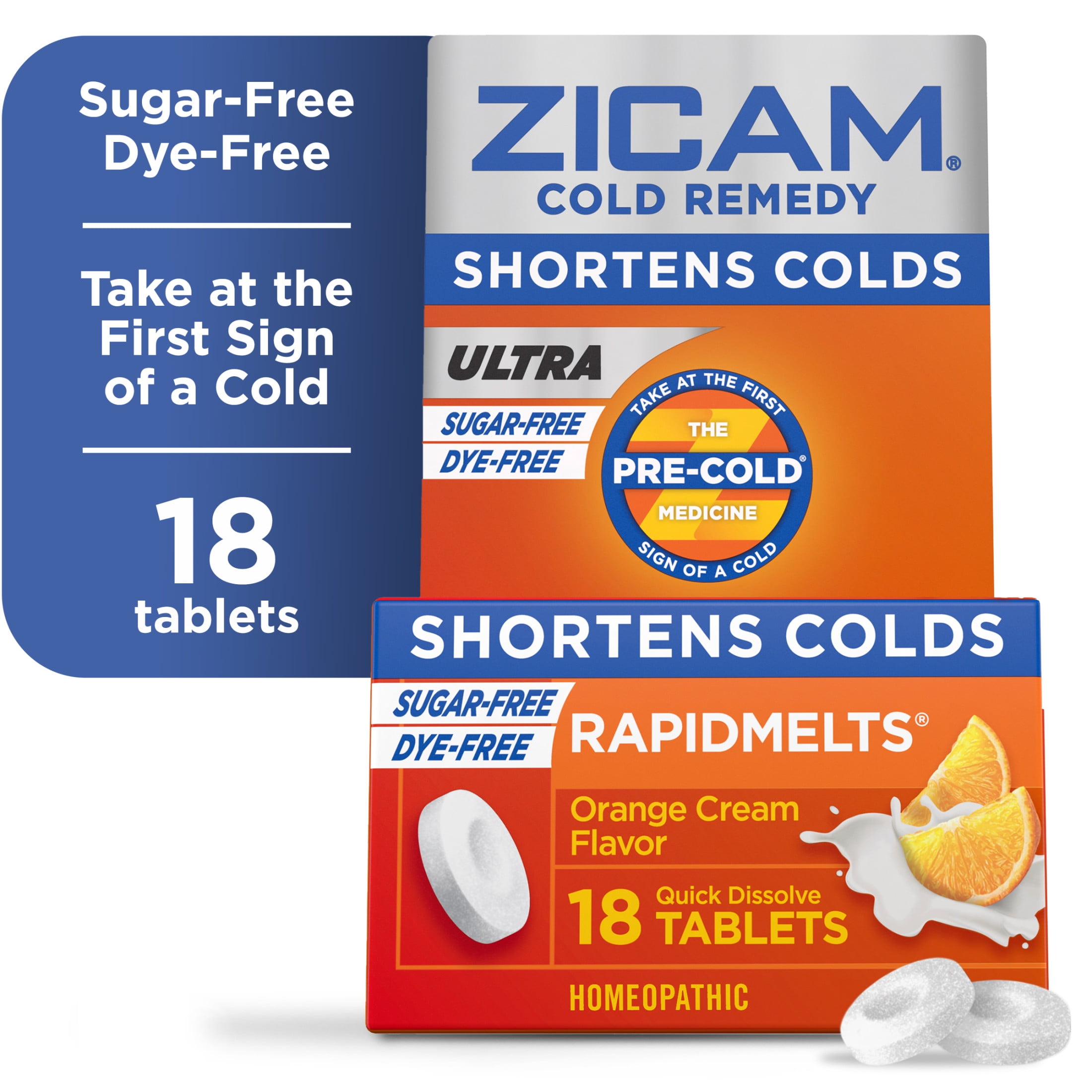 Zicam Ultra Cold Remedy Zinc Rapidmelts, Orange Cream Flavor ...