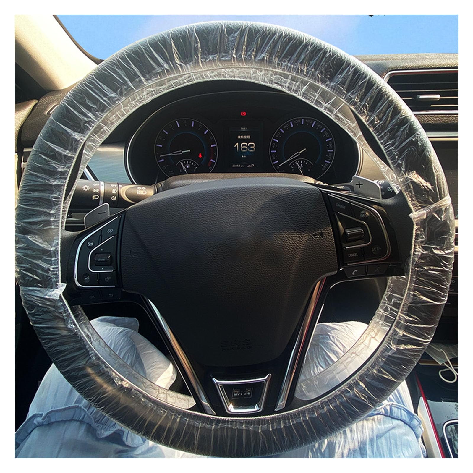 Ziciner 100PCS Disposable Steering Wheel Cover, Universal Plastic ...