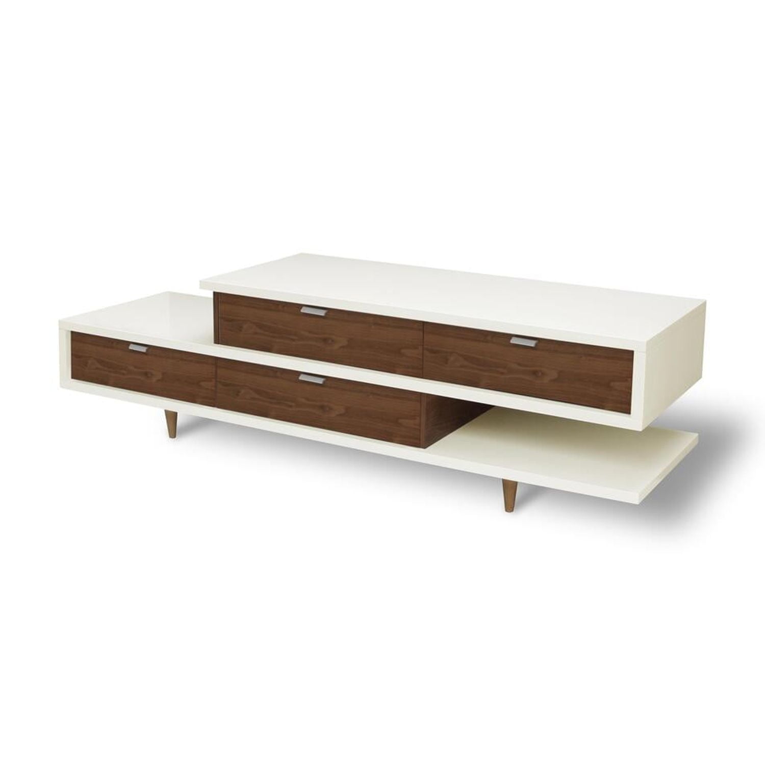 Zick Zack TV Unit, high gloss white with two flip down doors and two ...