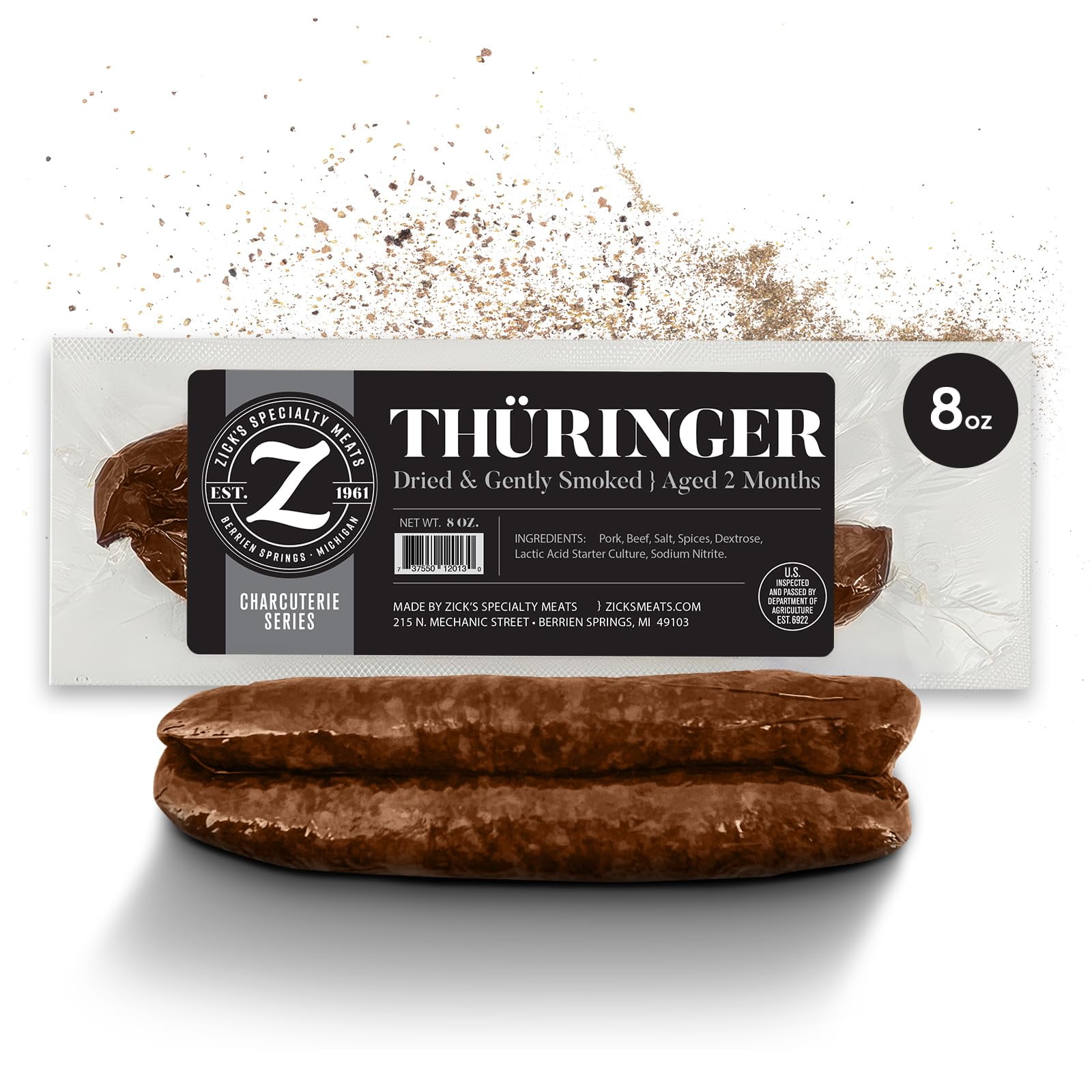 Zick’s Specialty Meats Thuringer IRF13 German Sausage (8oz) | Gently ...