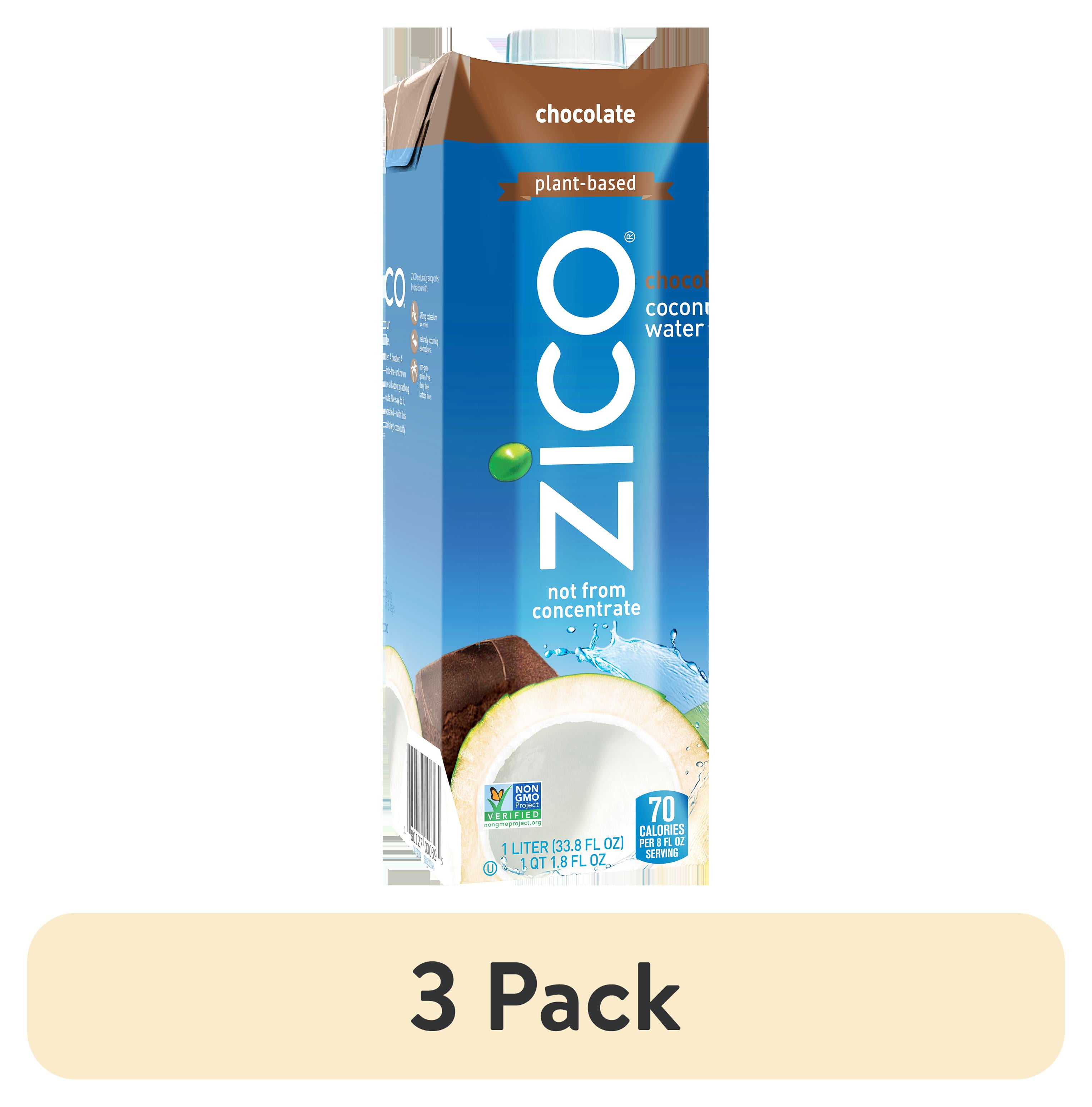 (3 pack) Zico Plant-Based Chocolate Coconut Water, 1 Liter - Walmart.com