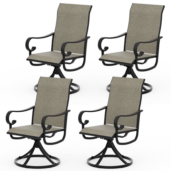 Zidtia Patio Swivel Rocker Chairs Set of 4, High Back Outdoor Dining ...