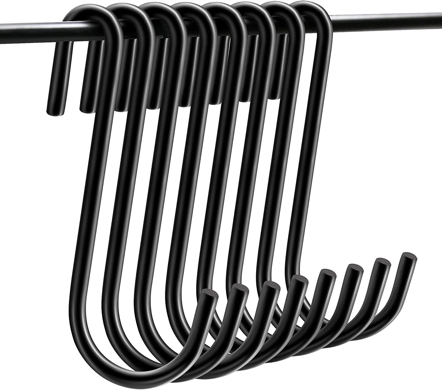 Ziediop Hanging Pot Rack 27.5" x 11.8" Iron and Wood Chains and Hooks 8 ...