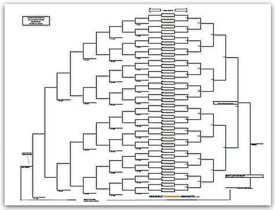 Zieglerworld Cornhole 64 Player Erasable Blind Draw Double Elimination Tournament Bracket Chart ...