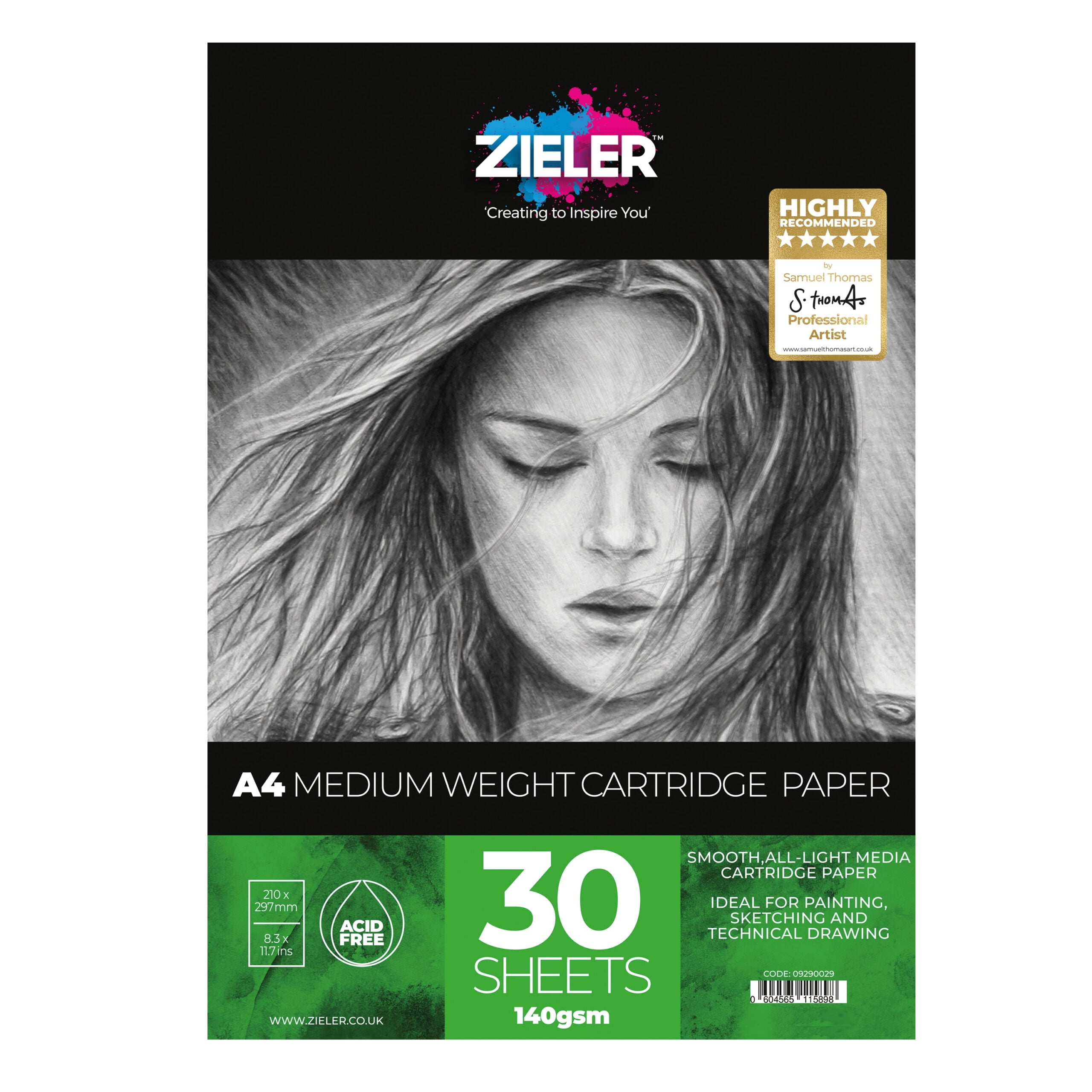 Zieler A4 11.69 x 8.27 Inch Drawing Paper Pad, 30 Sheets - Walmart.com