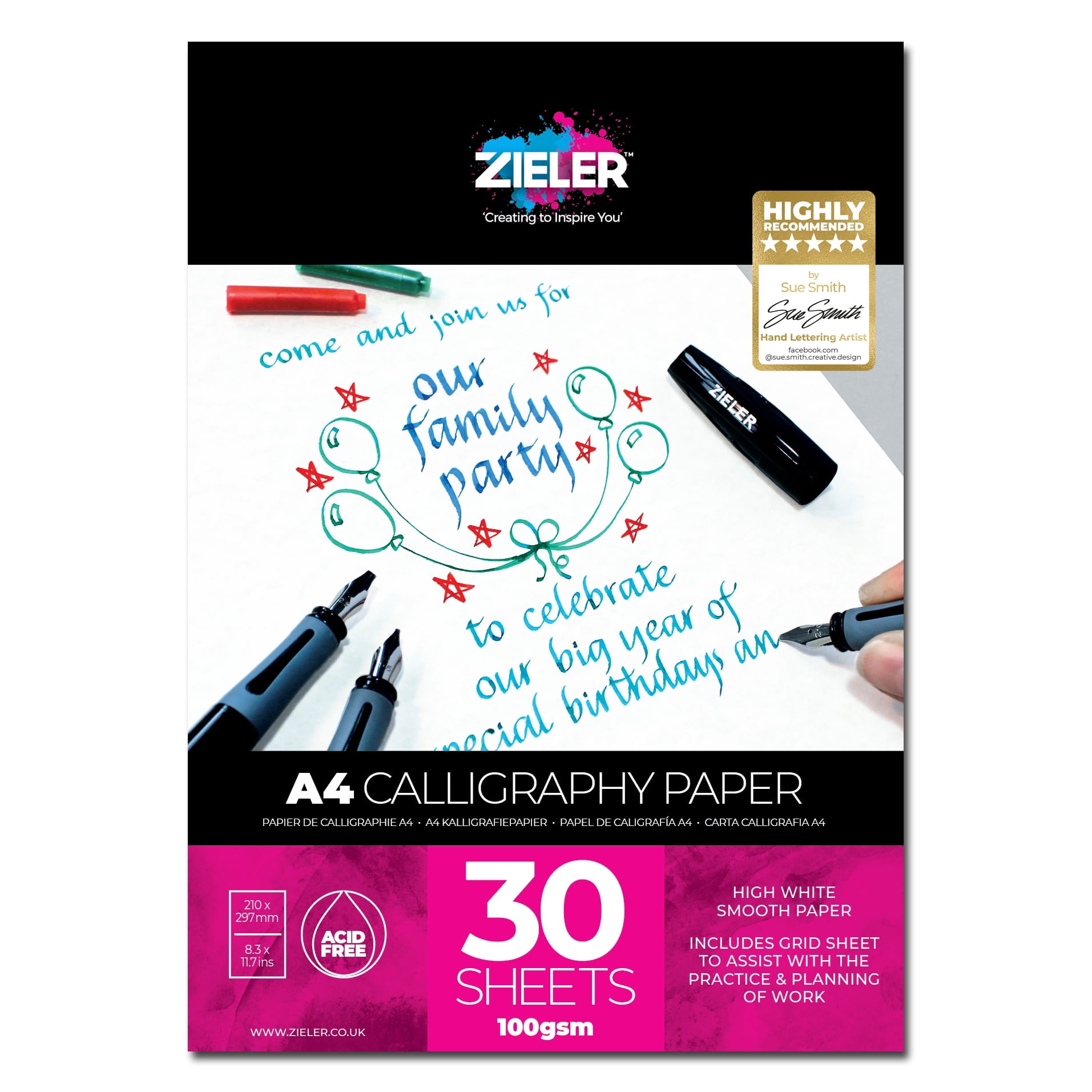Zieler® A4 Calligraphy Pad, 100gsm, 30 Sheets - Walmart.com