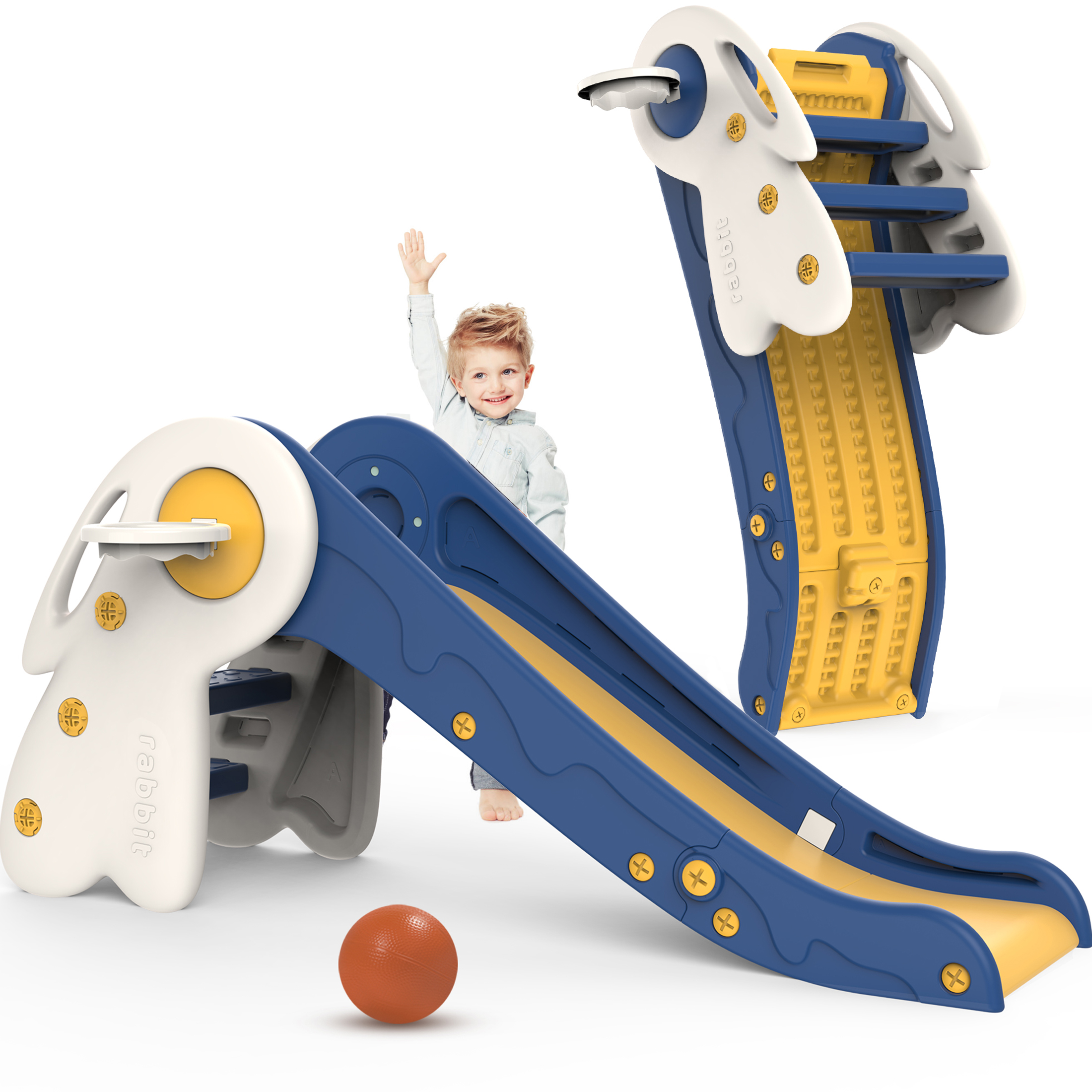 Kids Slide for Indoor and Outdoor, Freestanding Slide for Toddler ...