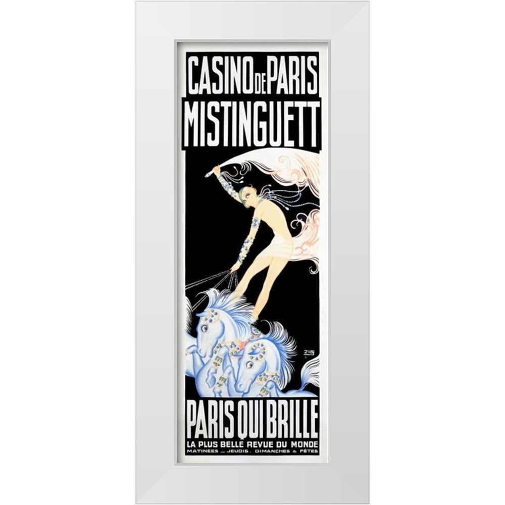 Zig 8x14 White Modern Wood Framed Museum Art Print Titled - Casino de ...