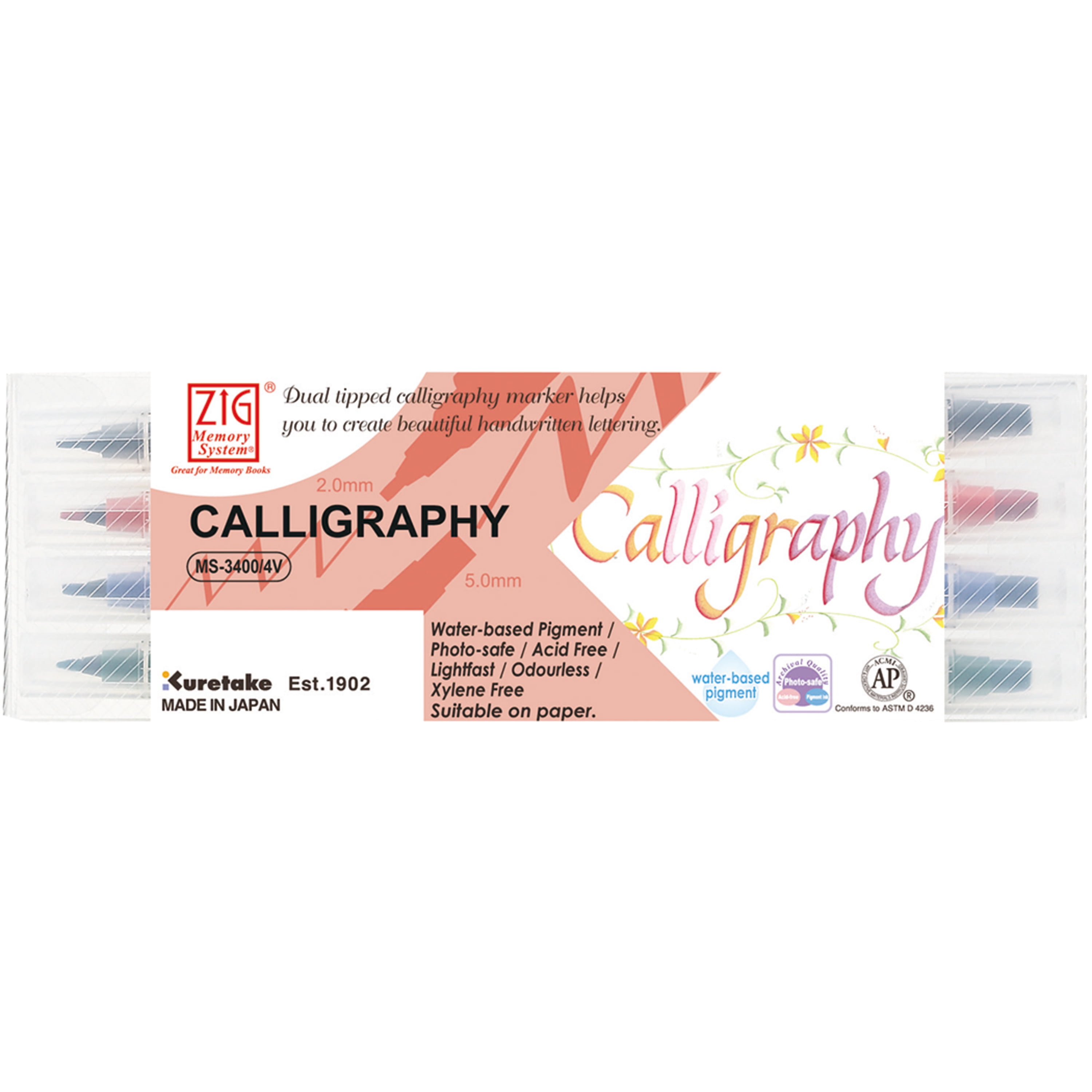 Zig Calligraphy Marker 4-Color Set - Walmart.com