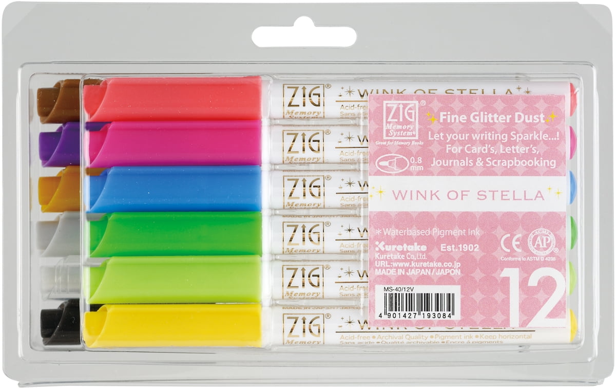 Zig Memory System Wink of Stella Markers - 0.8 mm Tip, Set of 12 ...
