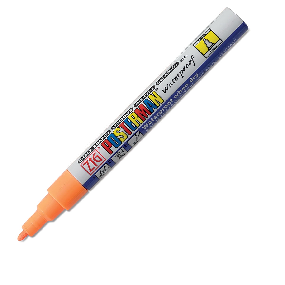 Zig Posterman Paint Marker - 1 mm, Fluorescent Orange, Fine Line ...