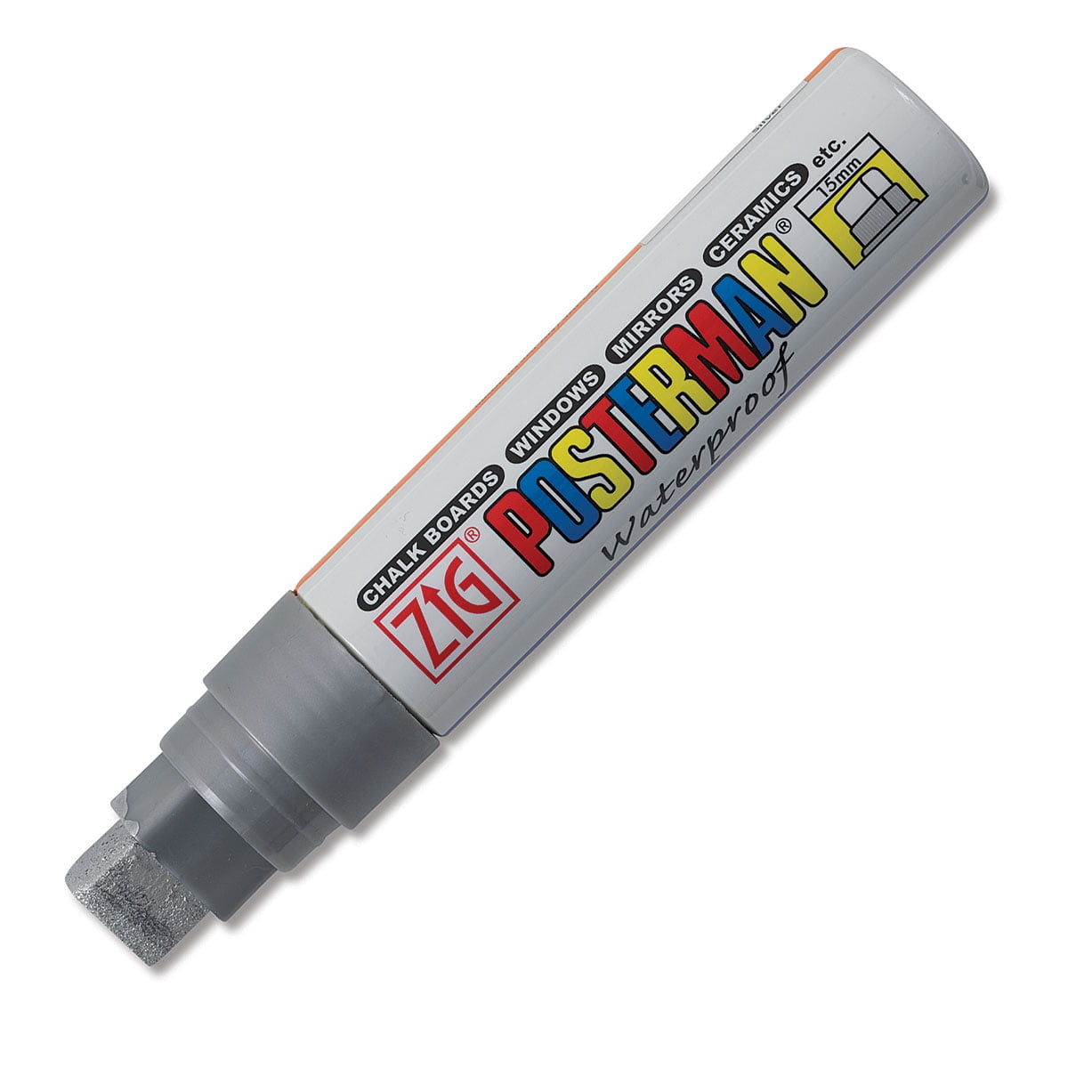 Zig Posterman Paint Marker - 15 mm, Metallic Silver, Big & Broad ...