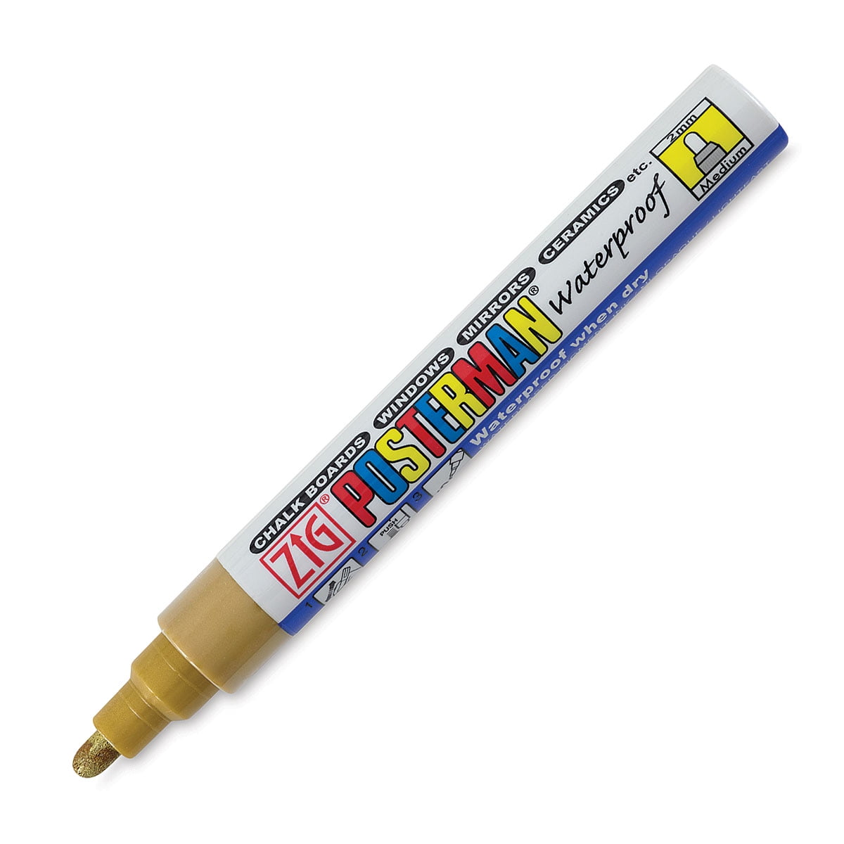 Zig Posterman Paint Marker - 2 mm, Metallic Gold, Medium Tip - Walmart.com