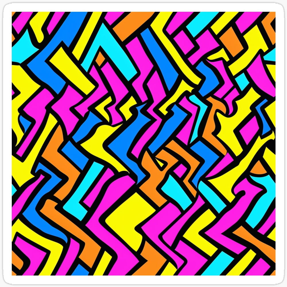 Zig Zag Chaos Sticker Kir-4239 - Walmart.com
