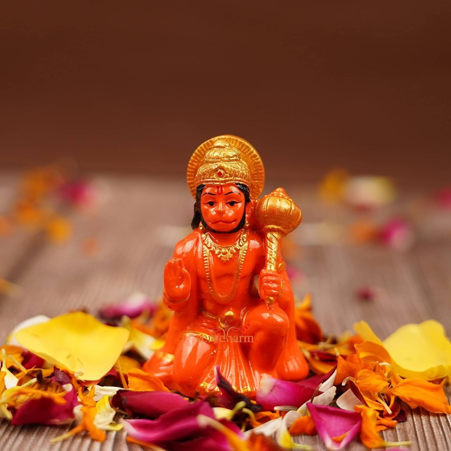 Zig Zag Hanuman Ji Idol in Blessing Posture with Gada – Sitting Lord ...
